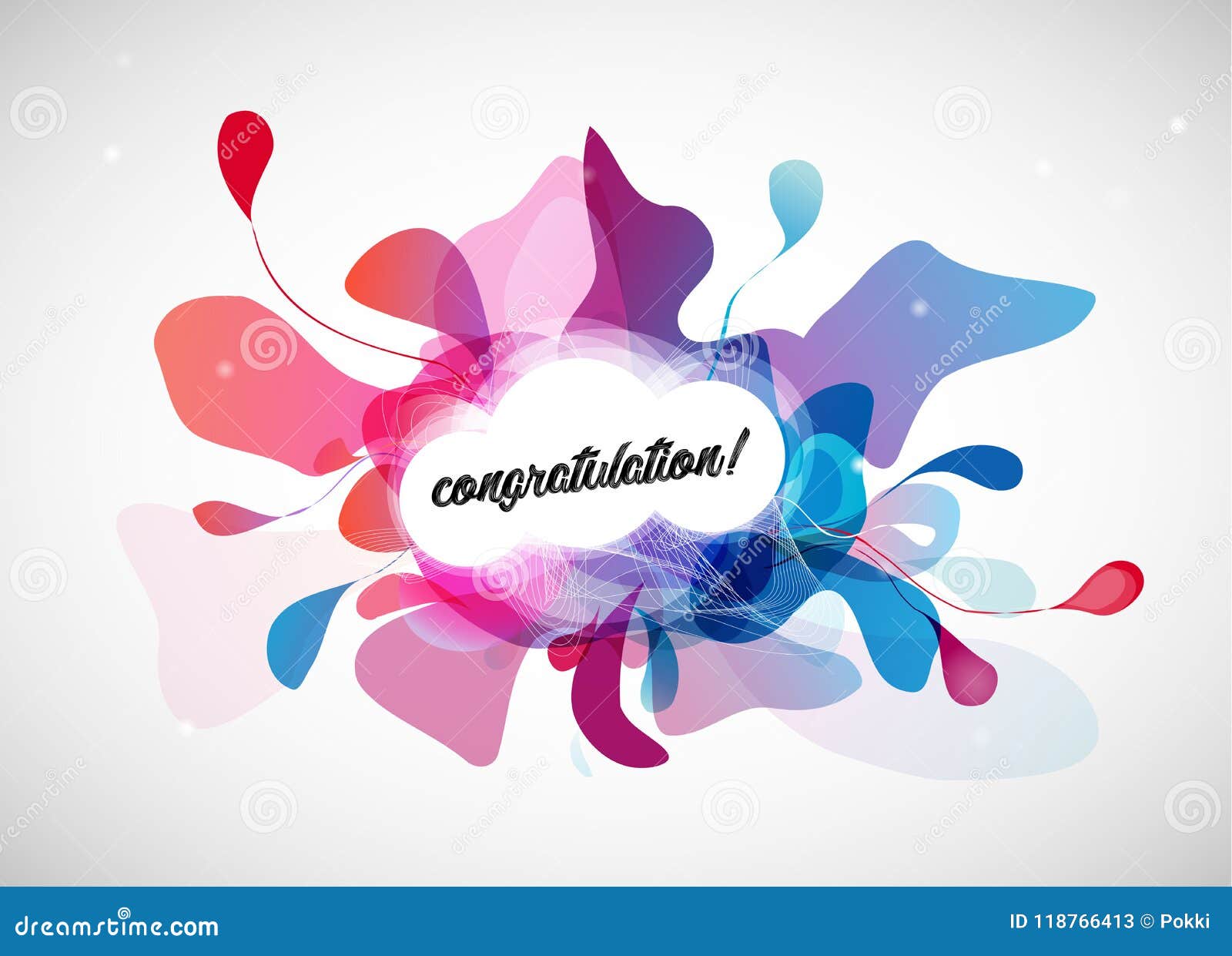 Abstract Colored Flower Background with Congratulation Text. Stock ...