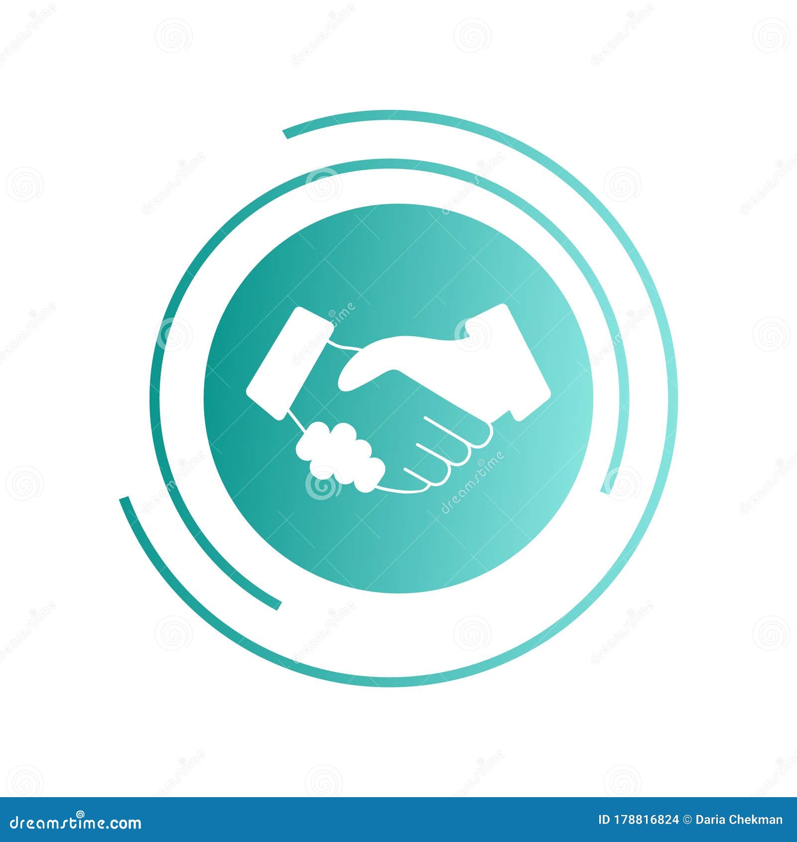 Abstract Colored Handshake Icon. Handshake Sign in the Circle, on White ...