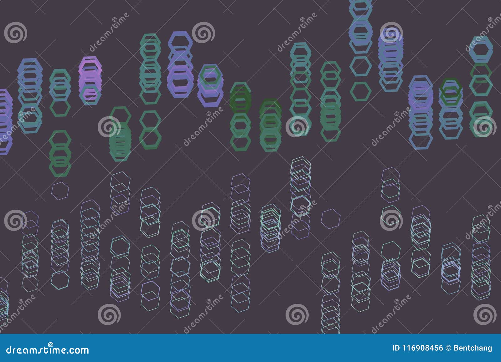 Abstract Colored Hexagon Shape Pattern. Digital, Illustration, Drawing ...