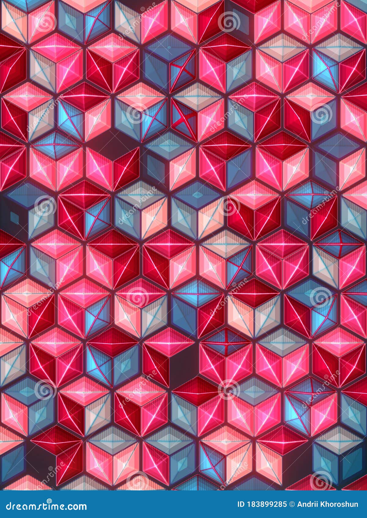 Abstract Colored Hexagonal Shape Illustration 3d Rendering Geometric ...
