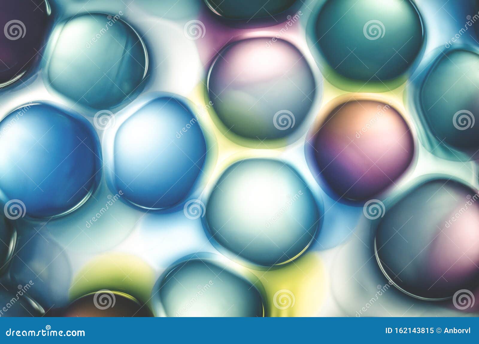 Abstract Colored Microspheres Cells in Liquid, Background Stock Image ...