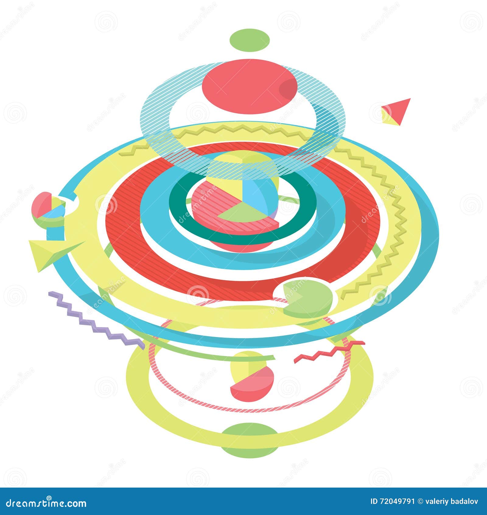 Abstract Colored Modern Geometric Background, Sphere and Segments Stock ...