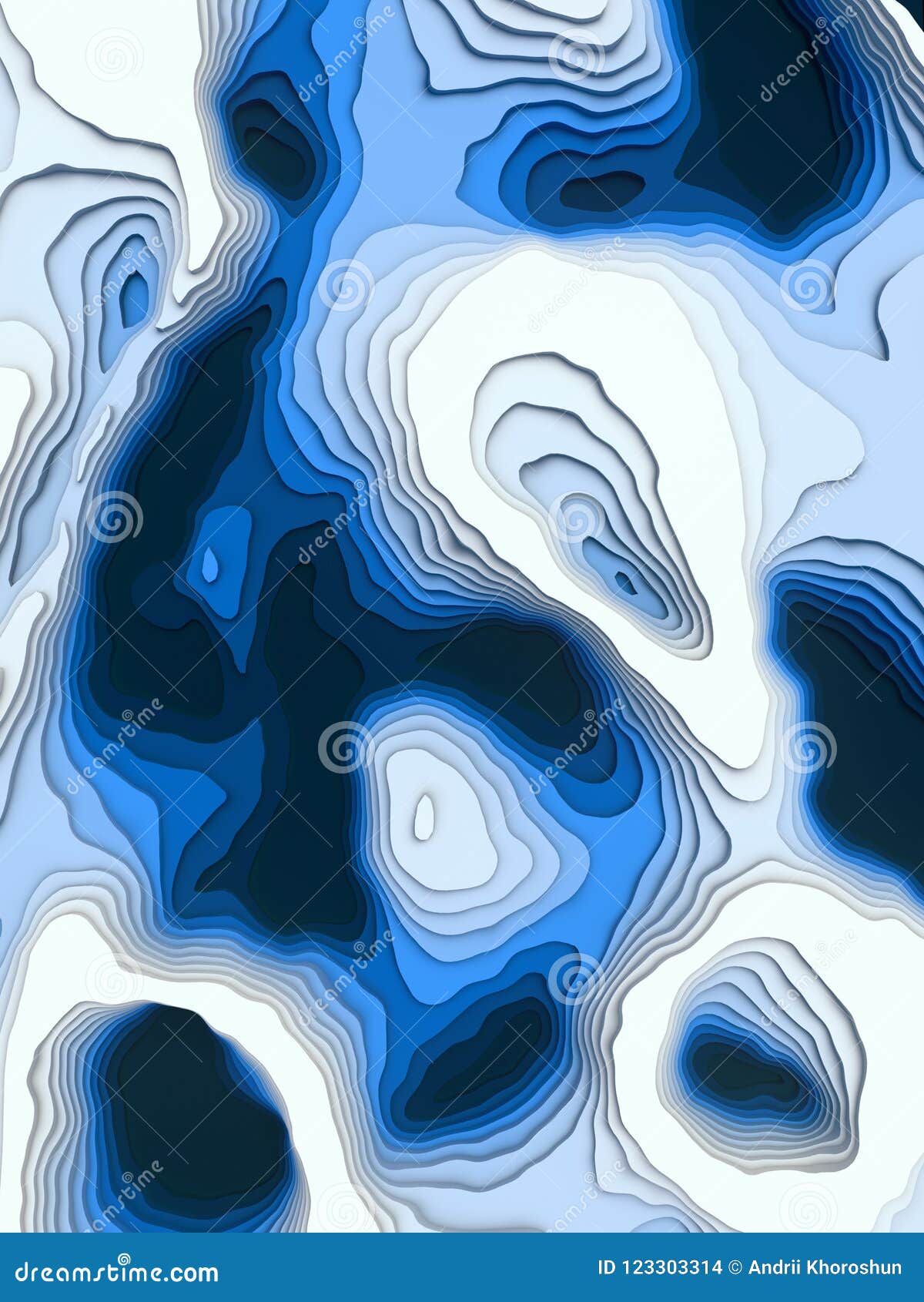 Colored Topography Map Showing Valleys And Mountains. 3D Illustration ...