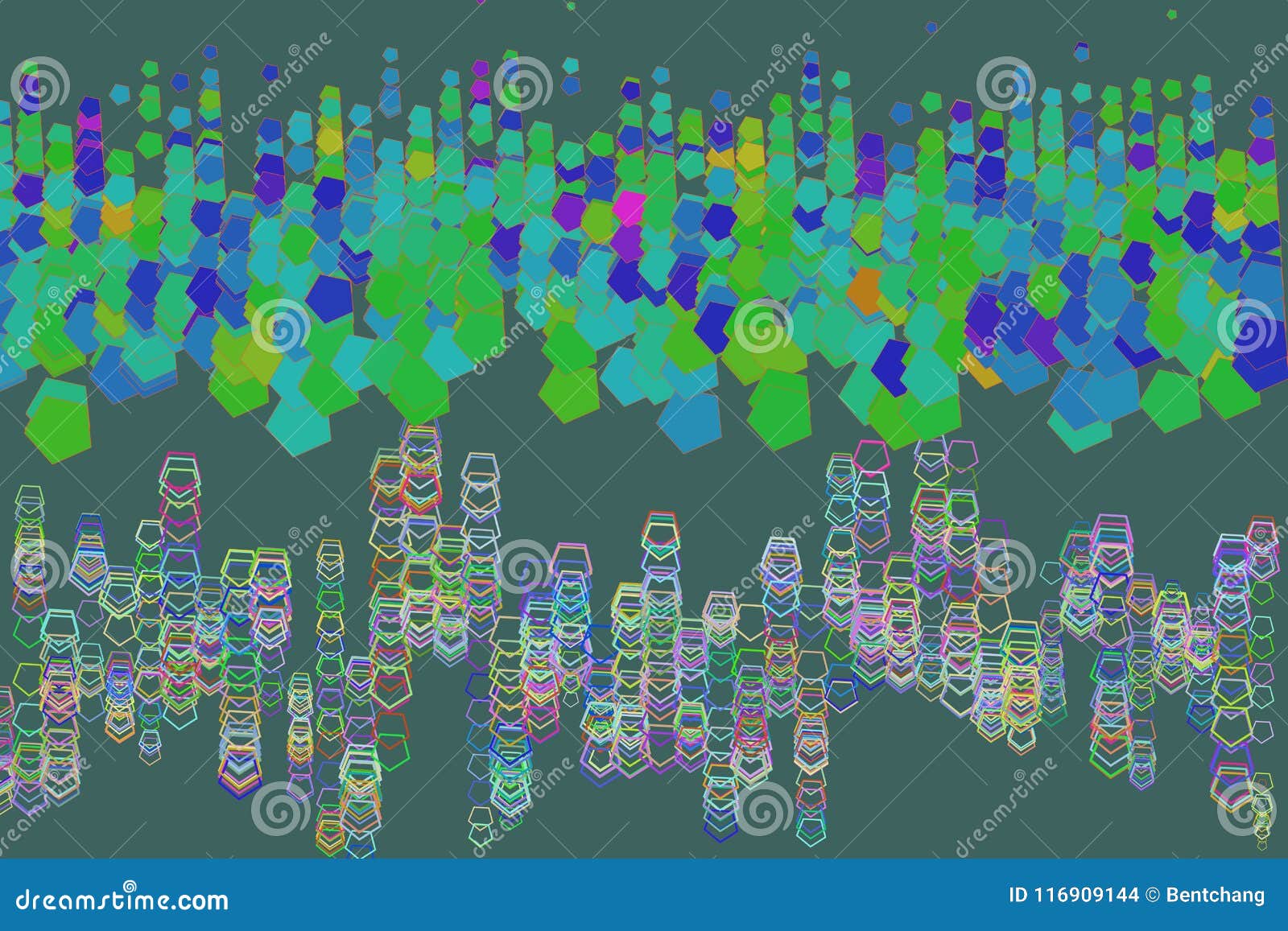 Abstract Colored Pentagon Shape Pattern. Effect, Geometric, Drawing ...