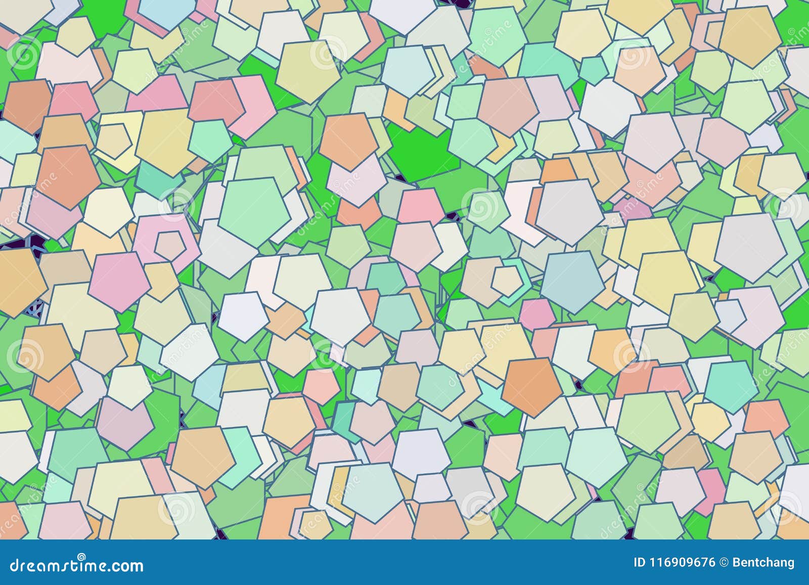 Abstract Colored Pentagon Shape Pattern. Illustration, Vector, Digital ...