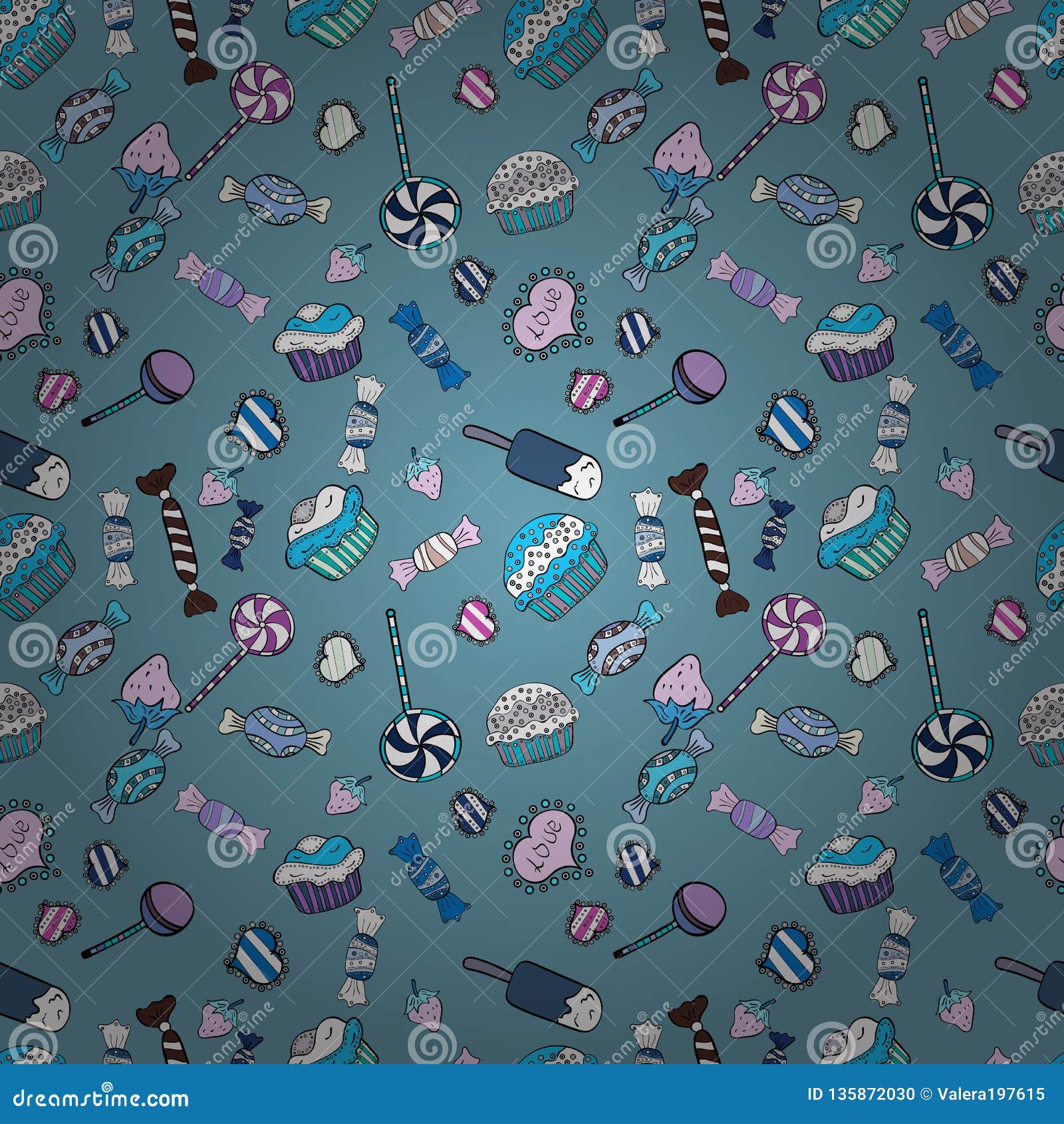 Candy doodle stock illustration. Illustration of delicious - 135872030