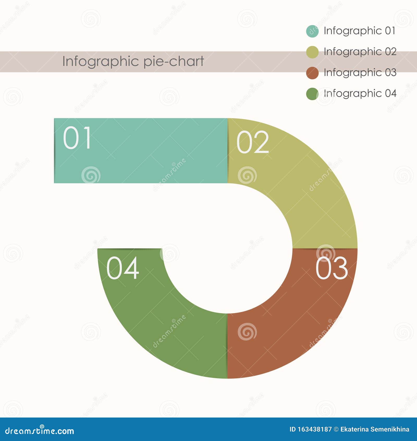 Abstract Colored Pie-chart with Shadow. Stock Illustration ...