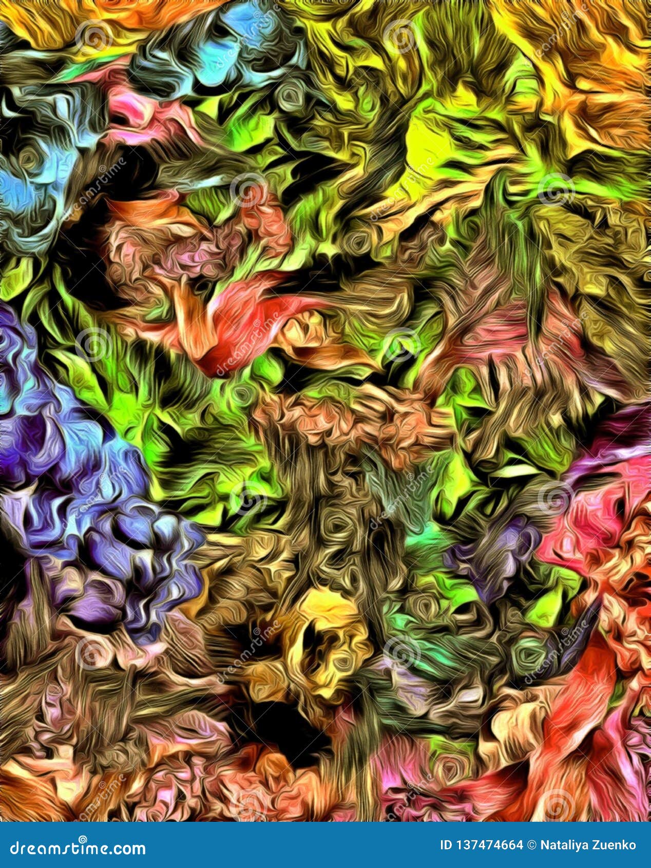 Abstract Colored Psychedelic Grunge Background with Texture of ...