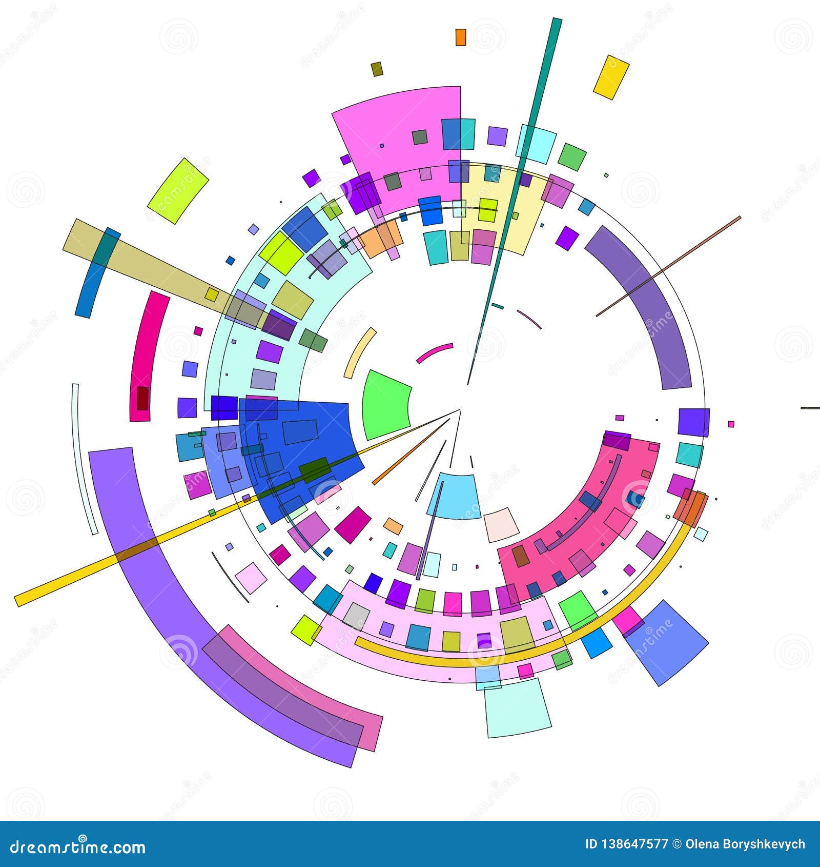 The Abstract Colored Radial 3D Image. Stock Vector - Illustration of ...