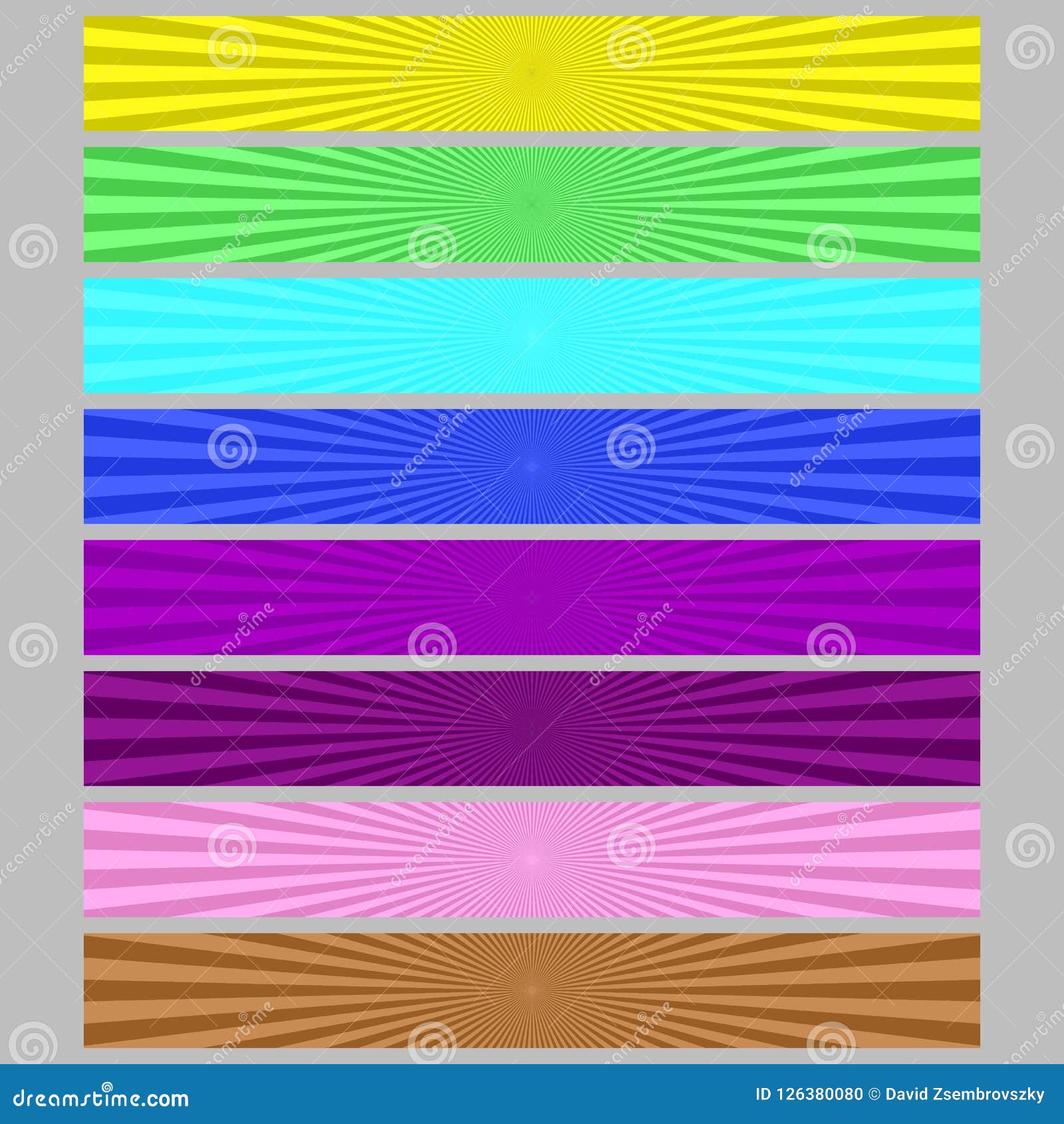 Abstract Ray Burst Web Banner Background Set Stock Vector ...