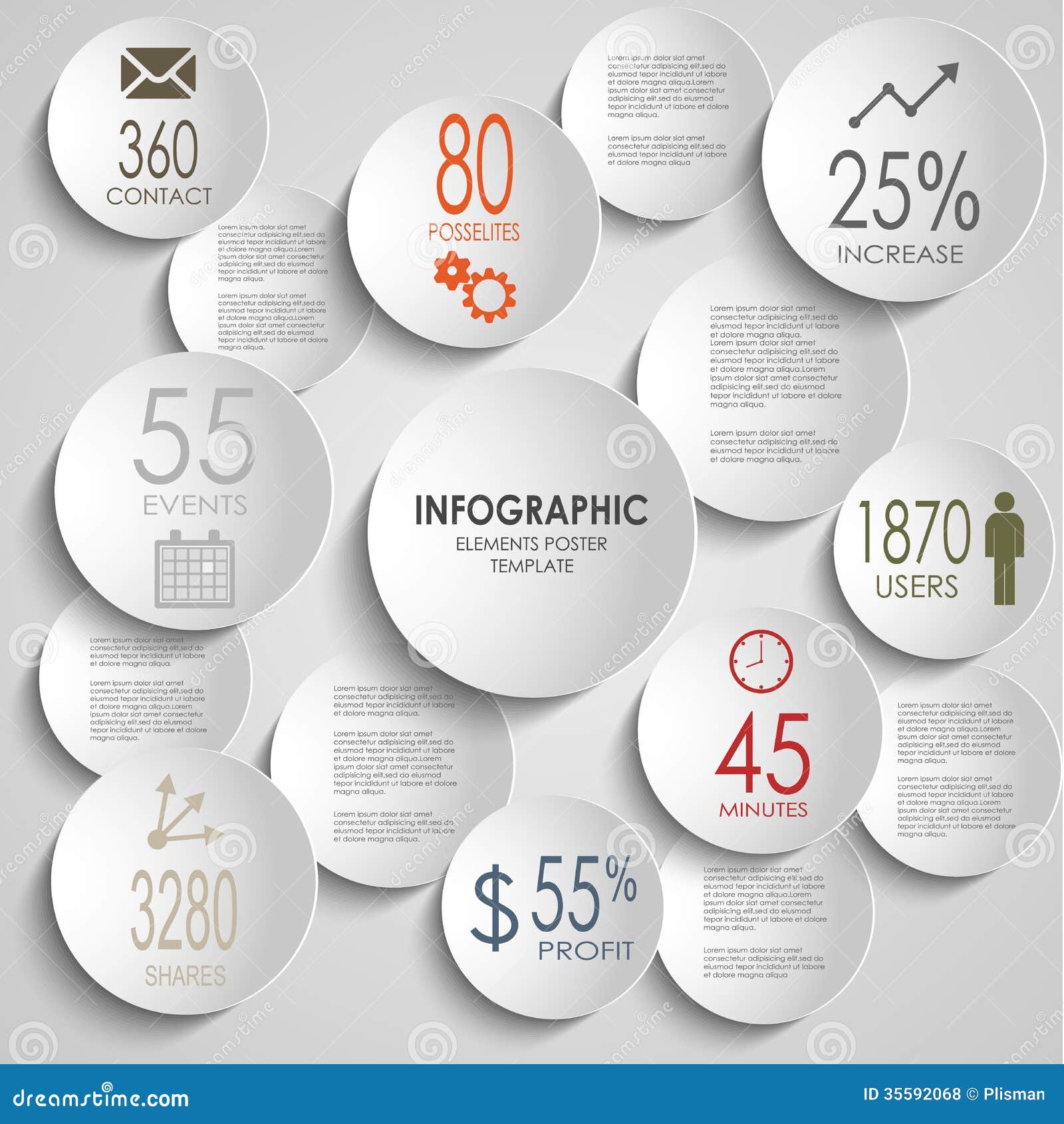 Abstract Colored Round Infographic Template Stock Illustration ...