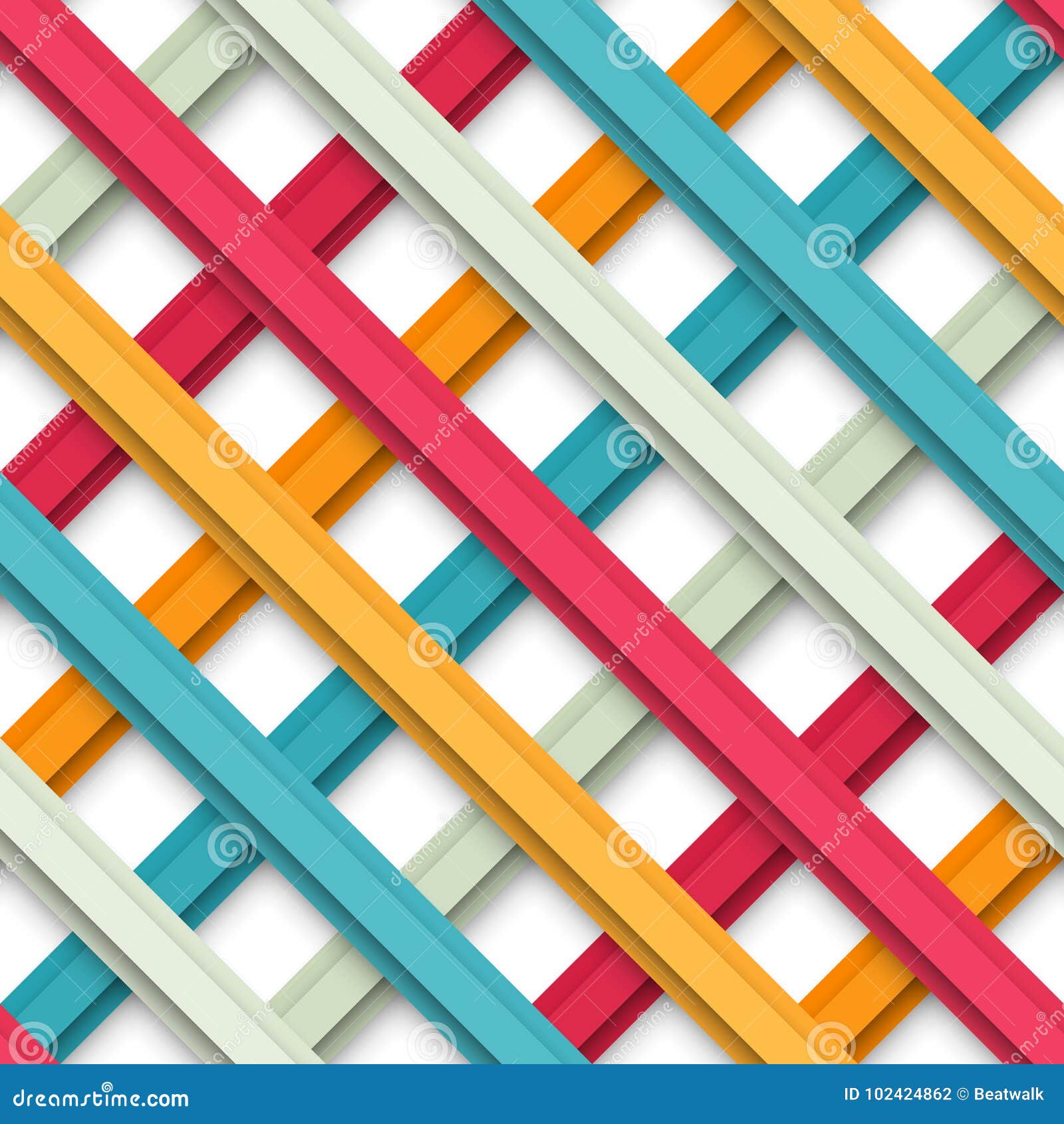 Abstract Colored Seamless Geometric Paper Strip Pattern Stock Vector ...