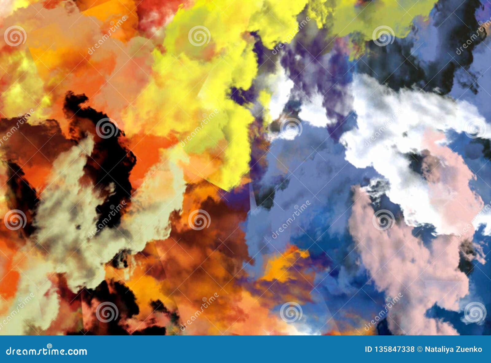 Abstract Colored Smoky, Airy Background, Stylized Cloud Texture Stock ...