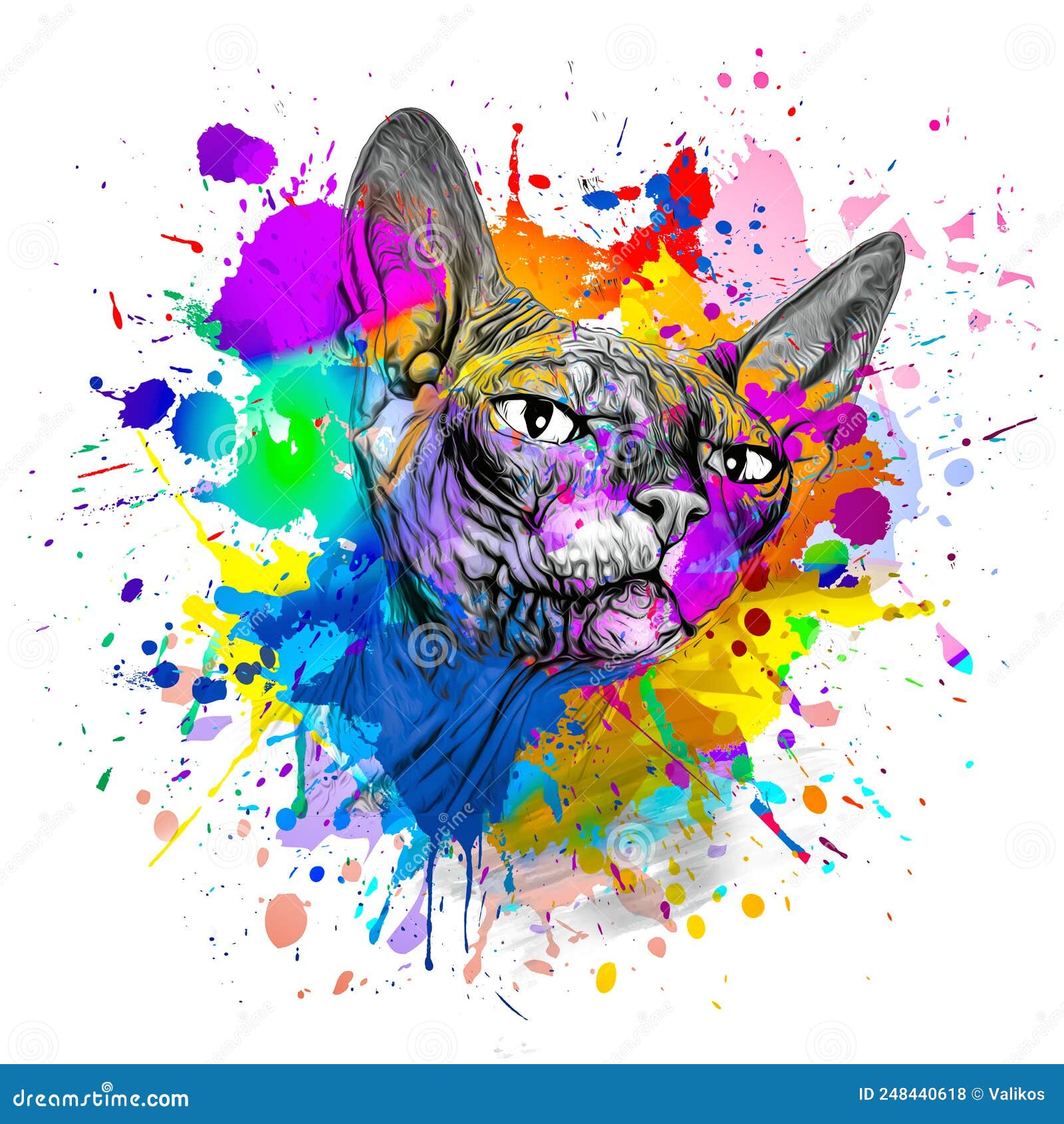 Abstract Colored Sphinx Face, Graphic Design Illustration Stock ...