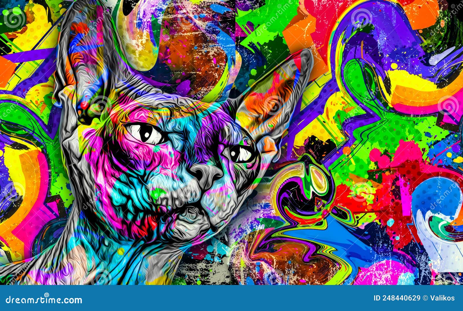 Abstract Colored Sphinx Face, Graphic Design Illustration Stock ...