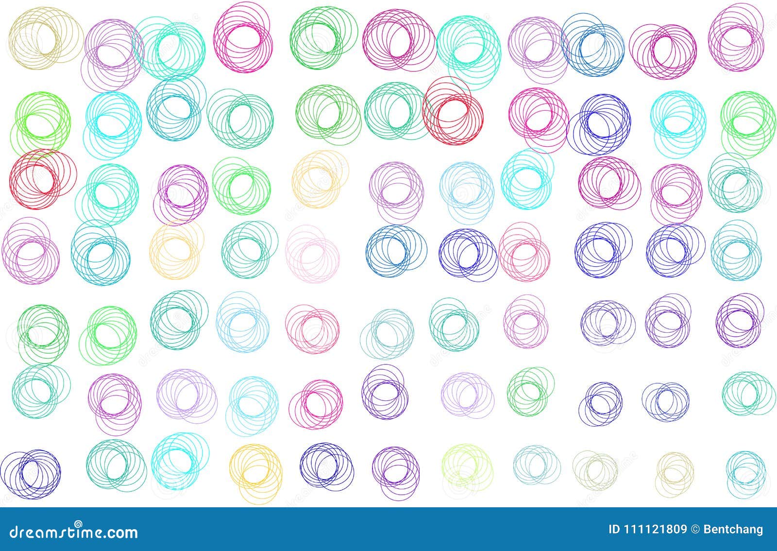 Abstract Colored Springs Shape Pattern. Ellipses, Tile, Geometric ...