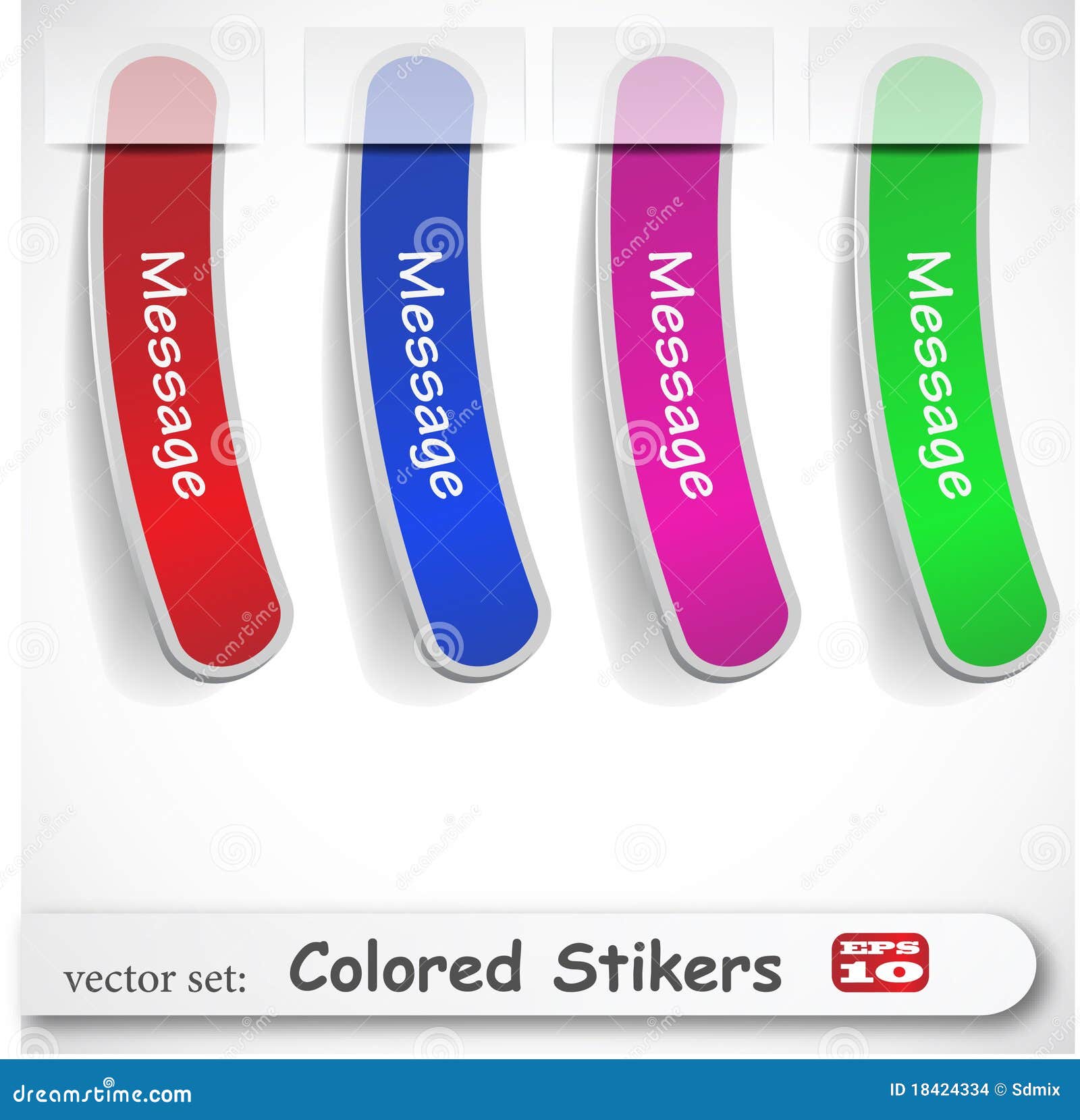 The Abstract Colored Sticker Set Stock Vector - Illustration of ...