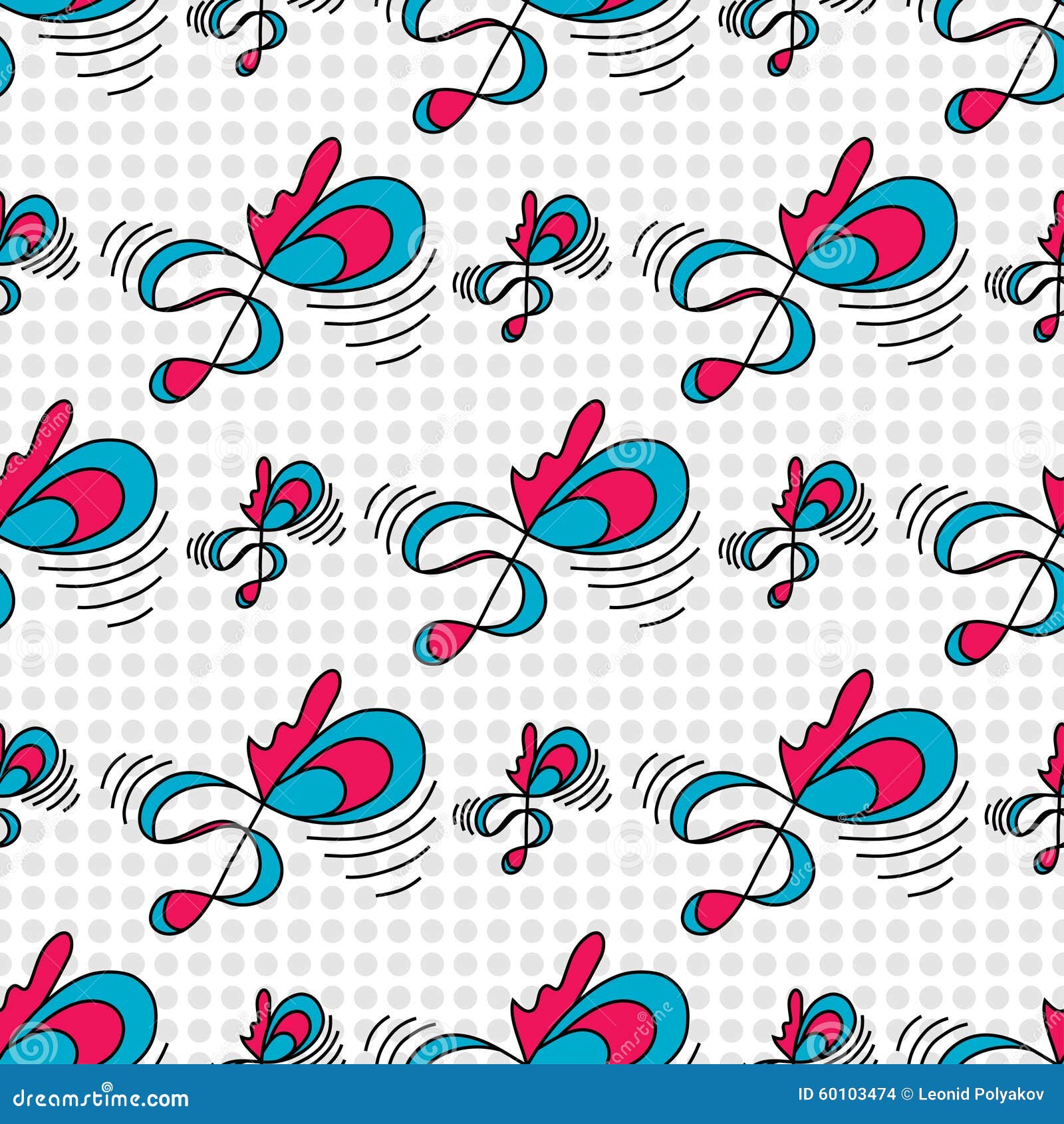 Abstract Colored Treble Clef on a Bright Geometric Background Seamless ...