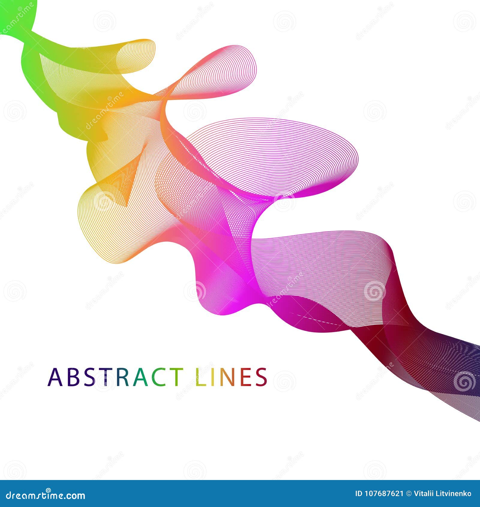 Abstract Colored Wave or Curved Line Element for Design. Vector ...