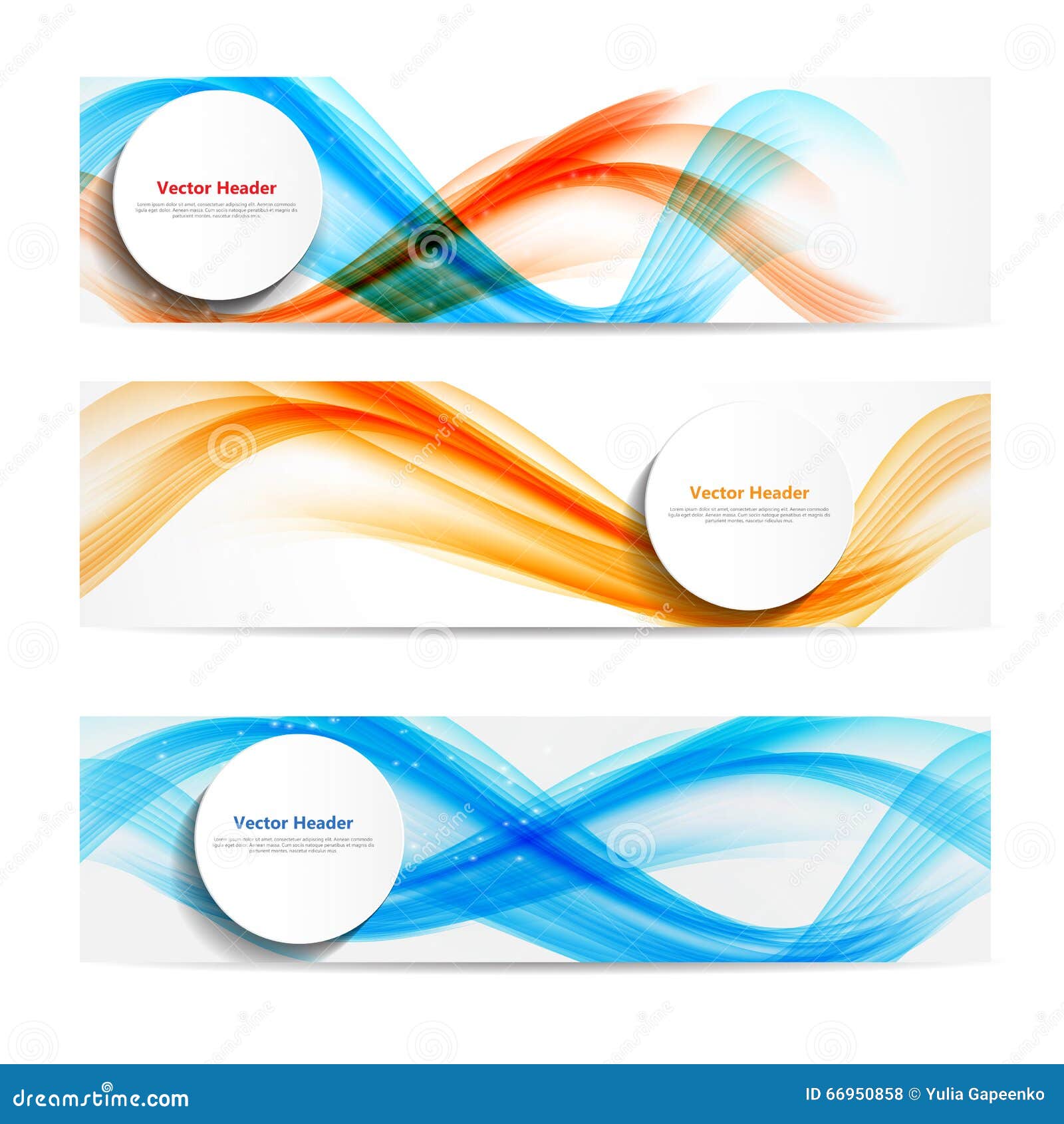 Abstract Colored Wave Header Background. Vector Illustration Stock ...
