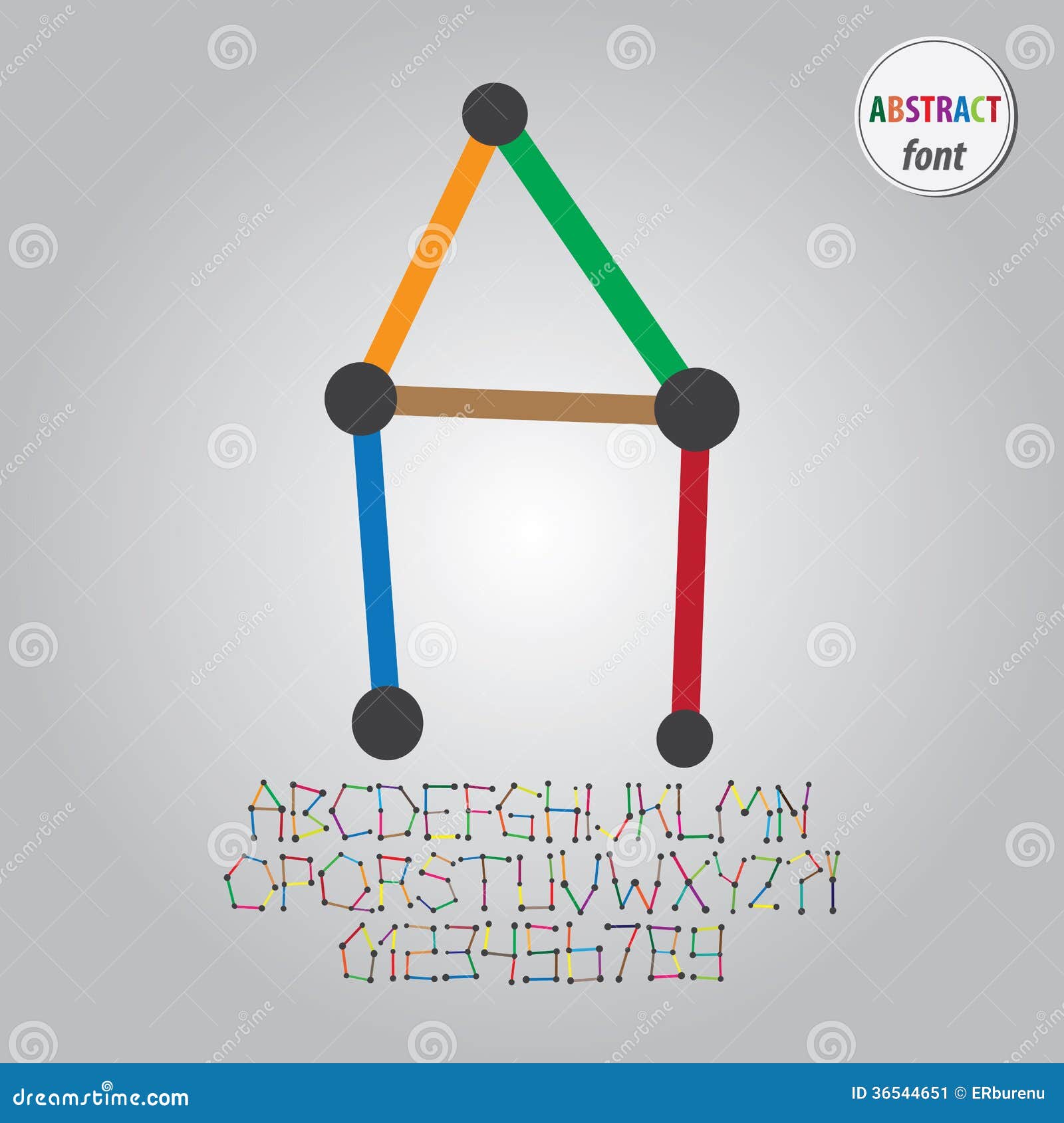 Abstract Colorful Alphabet and Digit Vector Stock Vector - Illustration ...