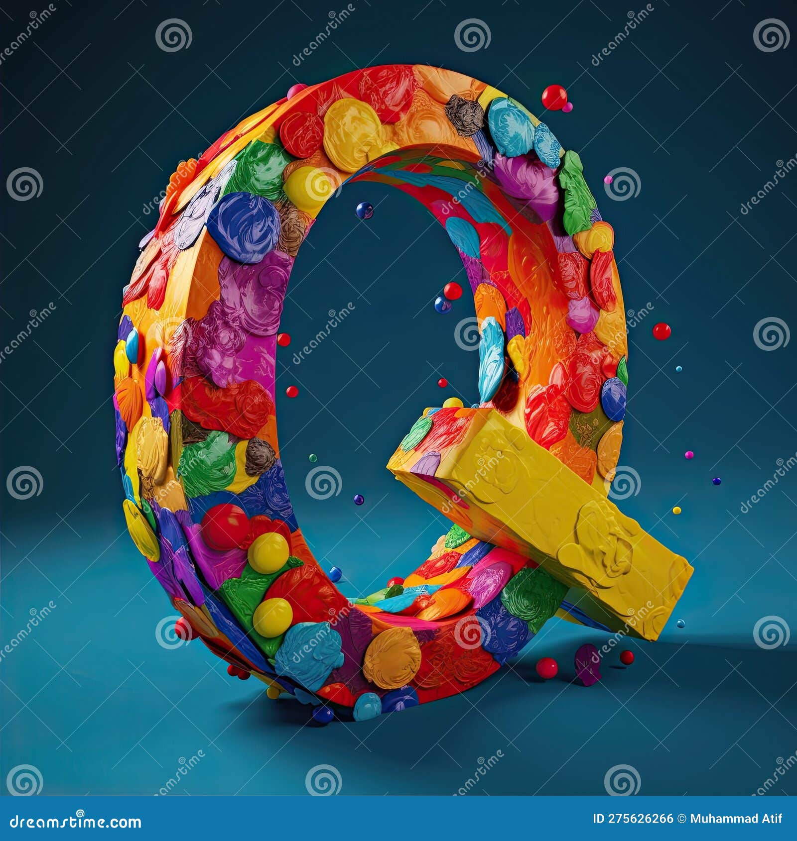 Abstract Colorful Letter Q on White Background Stock Photo ...