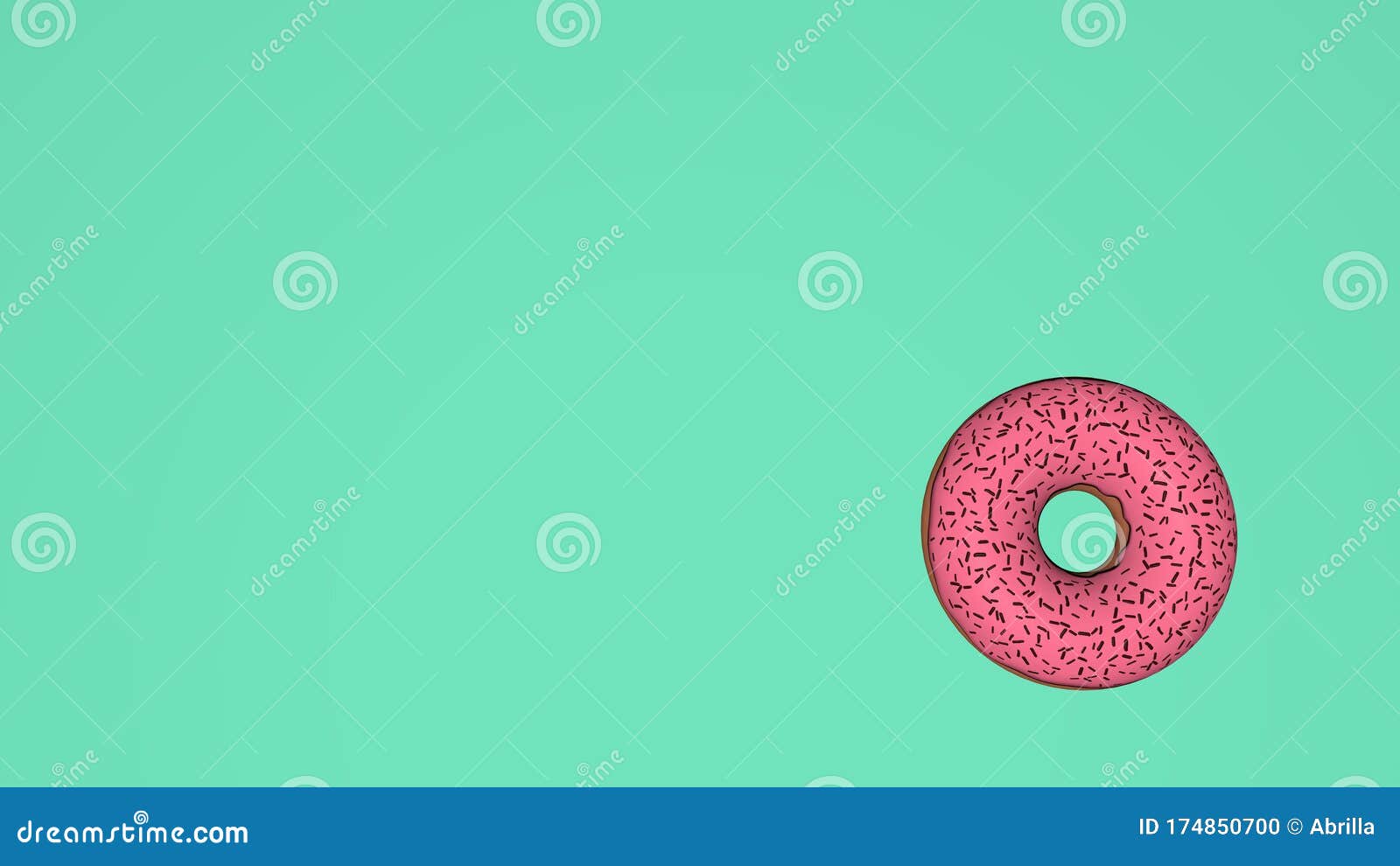 Abstract Colorful Animation, Background of Bright Donuts. 3D Rendering ...
