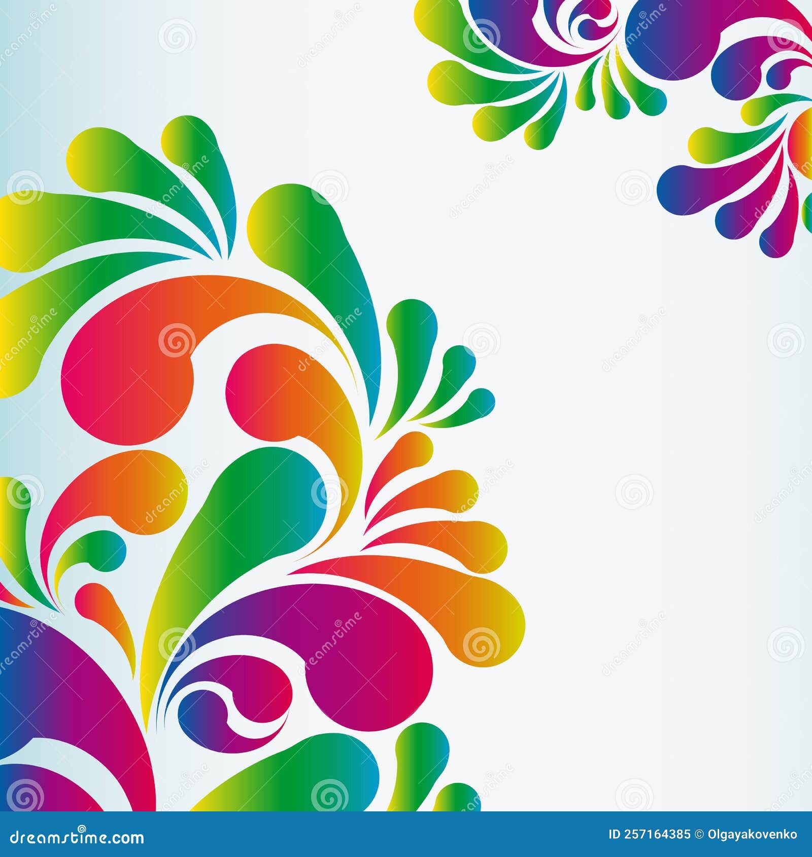 Bright Splash Abstract Colorful Arc-drop Background. Digital Graphic ...
