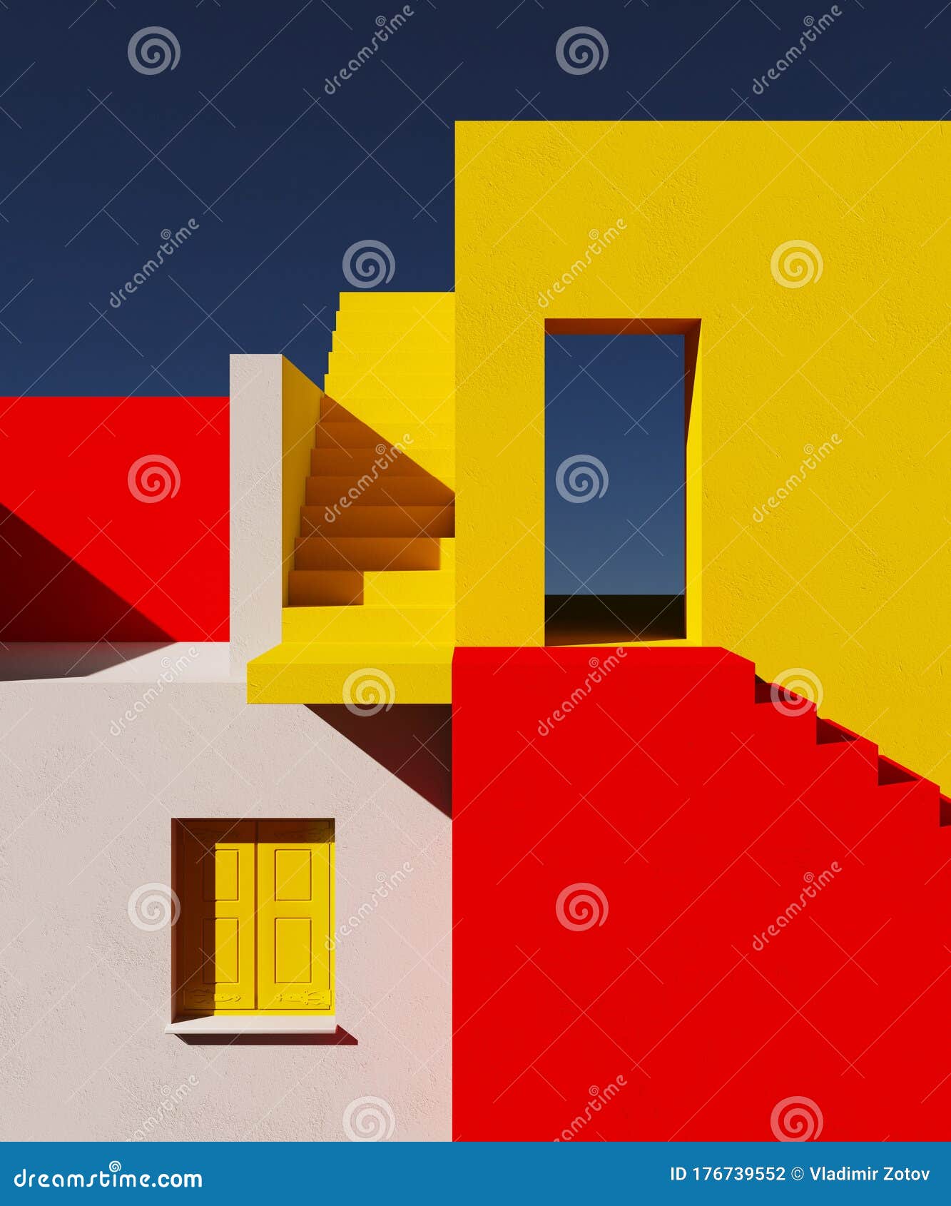 Abstract Colorful Architectural Composition of the Building. Background ...