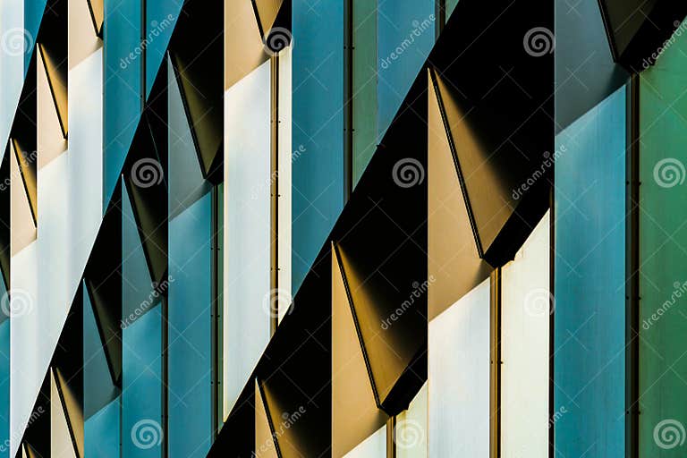 Abstract Colorful Architectural Facade with Interplay of Light, Shadows ...