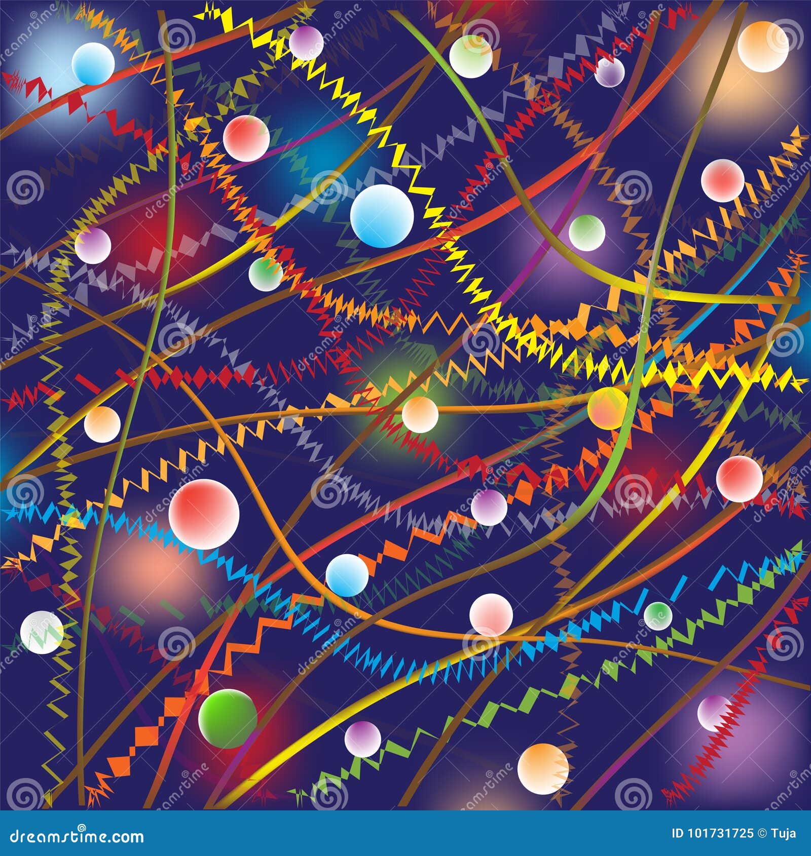 Abstract Colorful Background with Balls and Garlands Stock Vector ...