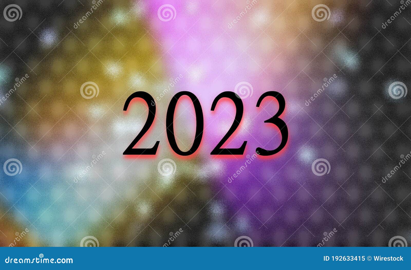 Abstract Colorful Background and Black Numbers Forming 2023 Stock ...