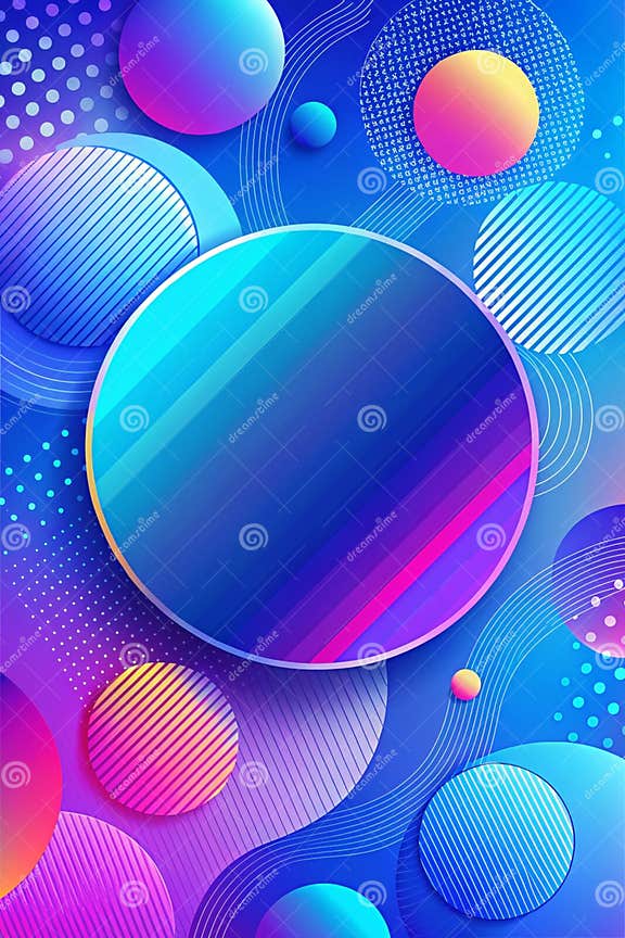 Abstract Colorful Background with Blue Gradations and Circle Effects ...