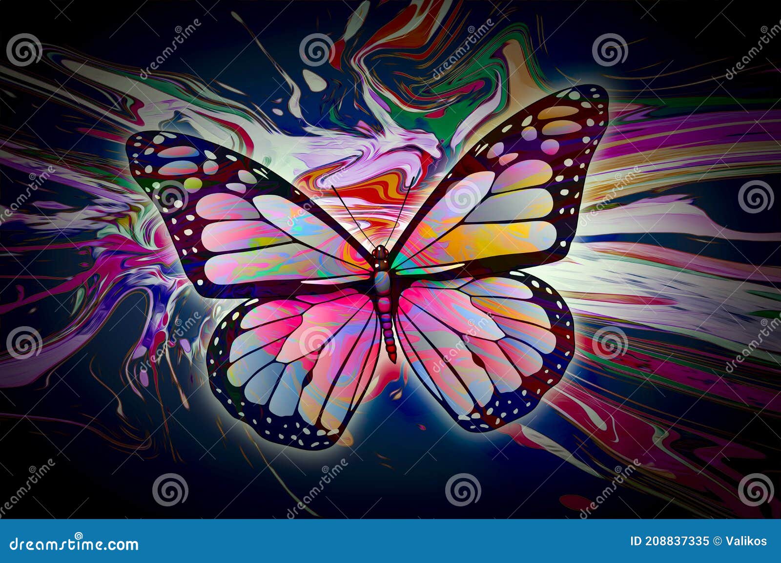 Abstract Colorful Background with Butterfly Stock Illustration ...