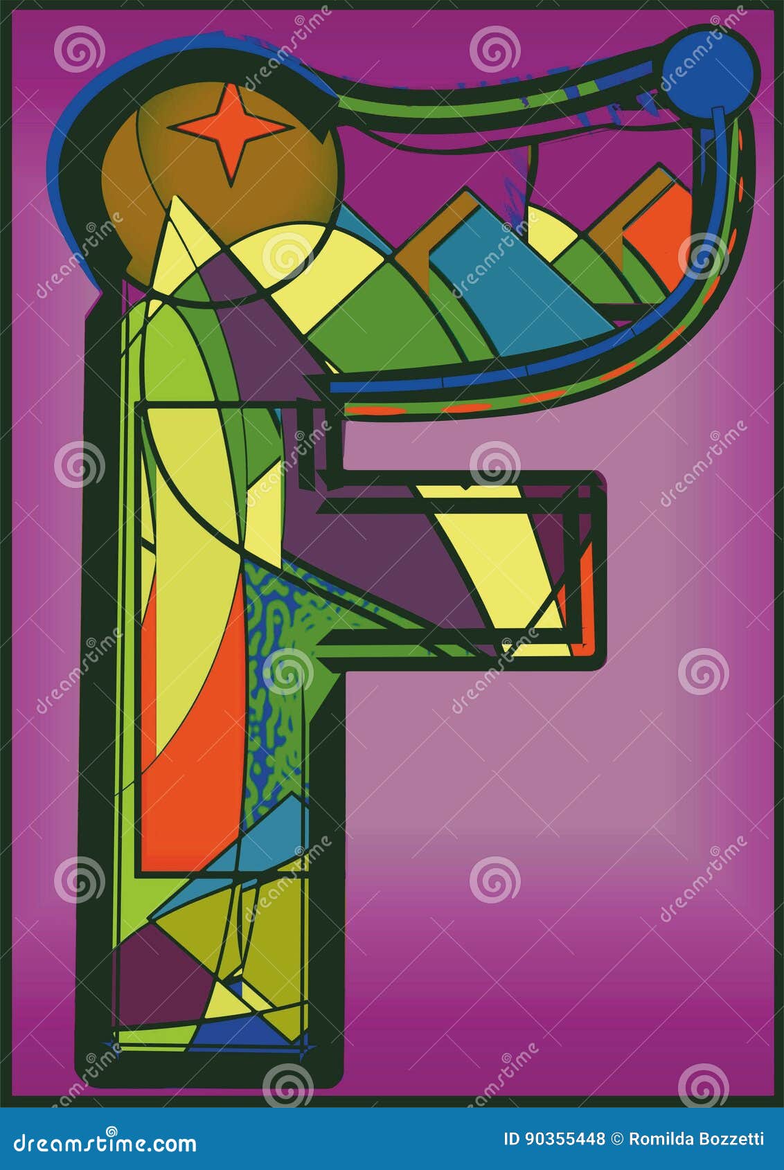 Abstract Colorful Background ,capital Letter F Stock Illustration ...