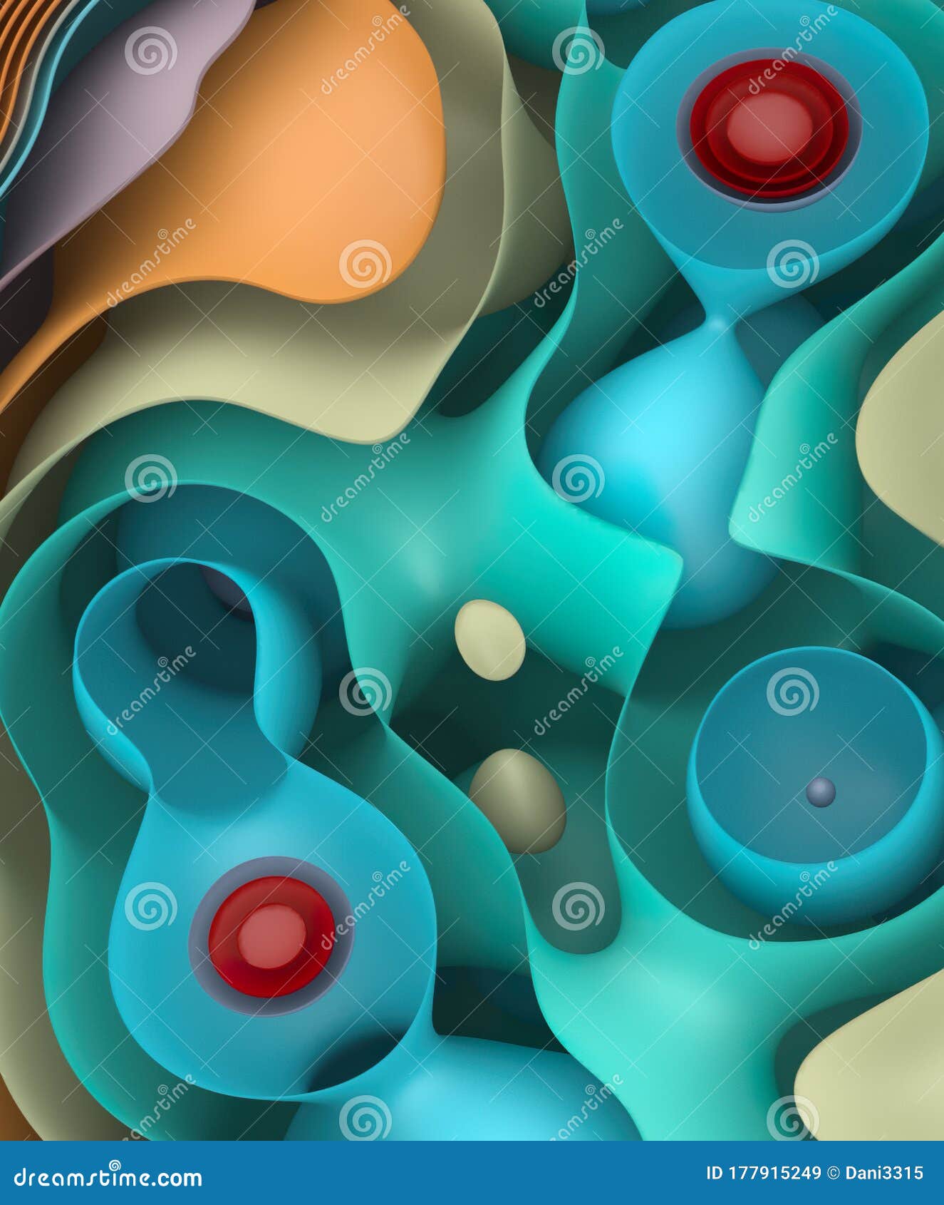 Abstract Colorful Background with Curved Elements Stock Illustration ...