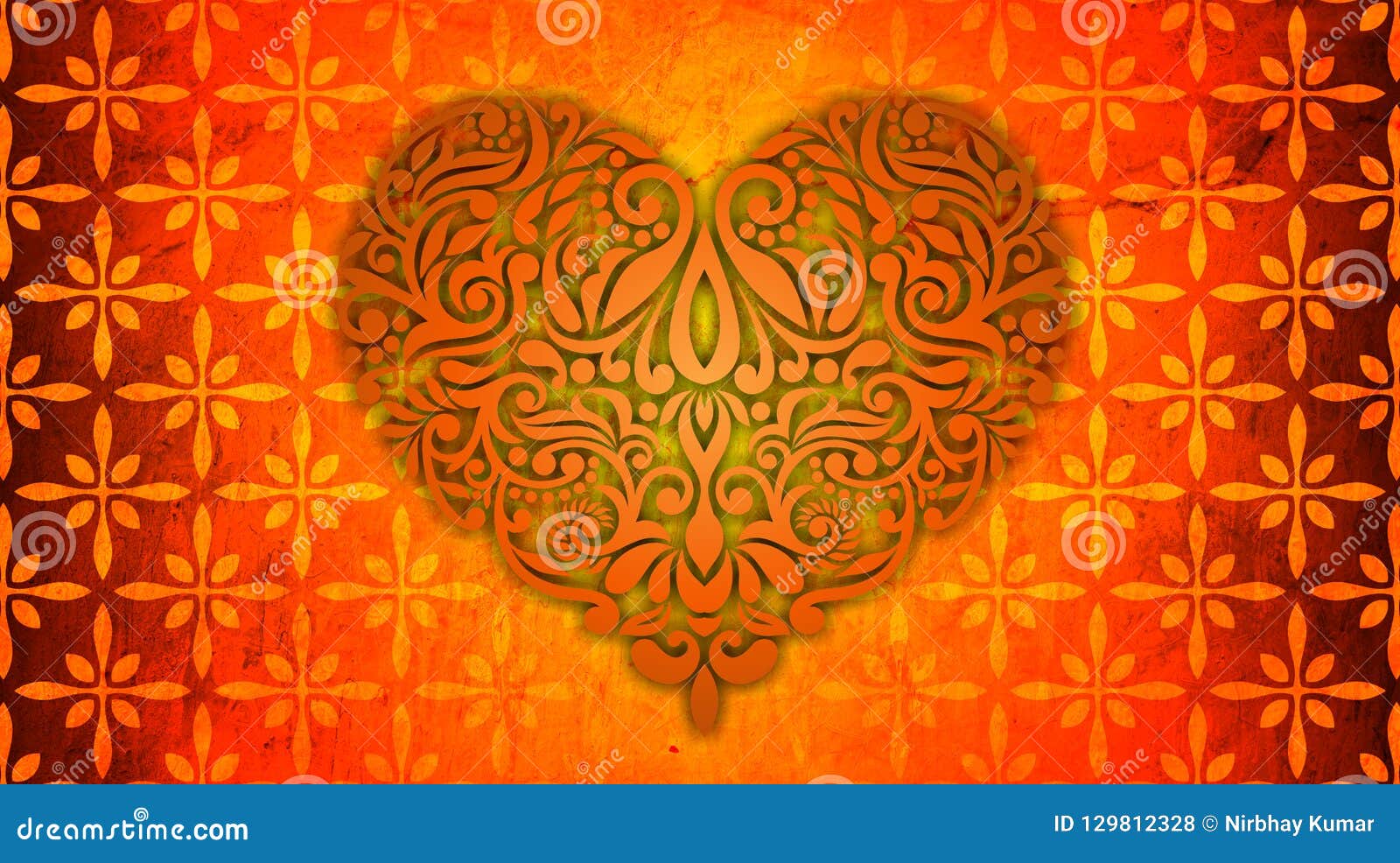 Orange Heart Background with Bright Gradient and Blur Effects Stock ...