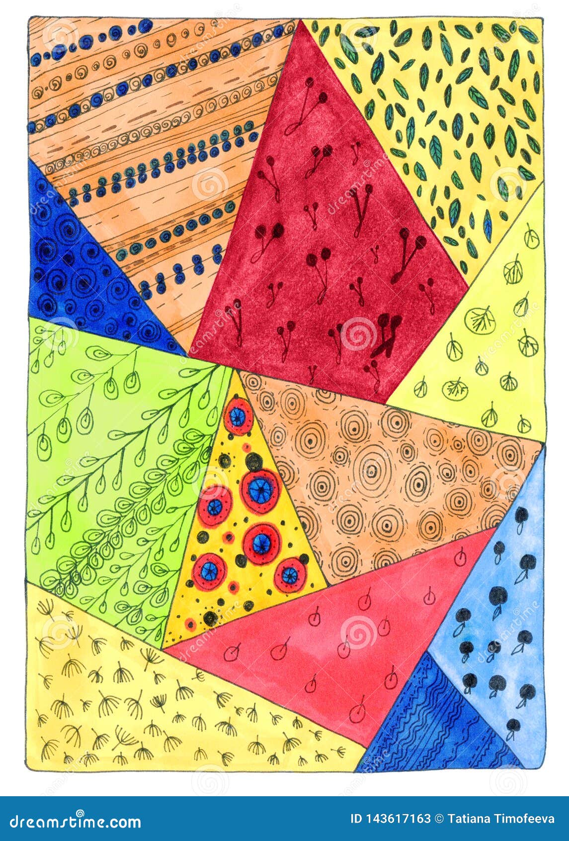 Abstract Colorful Background in Doodle Style Stock Image - Image of ...