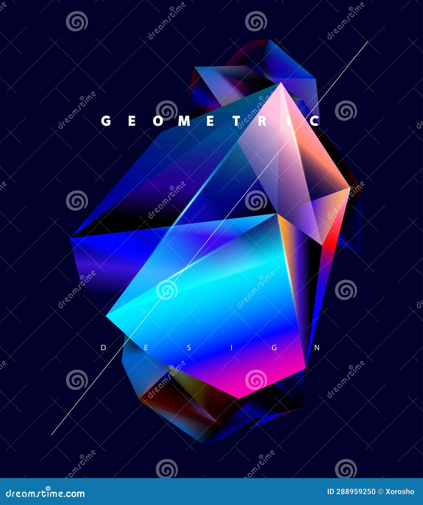 Abstract Colorful Background of Gradient Vector Crystals Stock ...