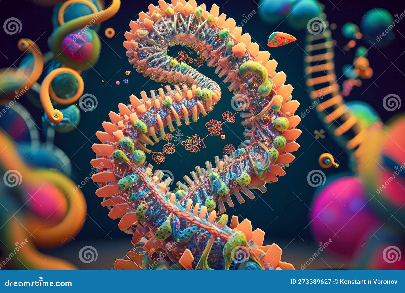 Abstract Colorful Background, Inspired by DNA Helix, Microbiology ...