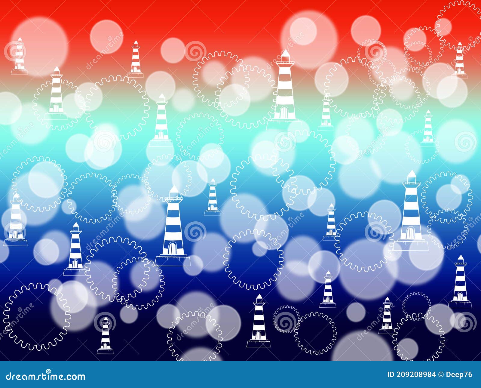 Abstract Blue Background with Lighthouse Stock Illustration ...