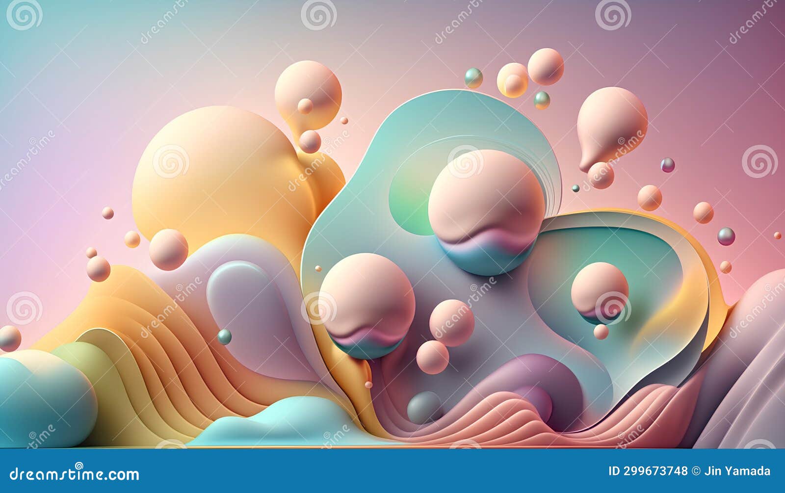 Abstract Colorful Background with Liquid Shapes. 3d Rendering, 3d ...