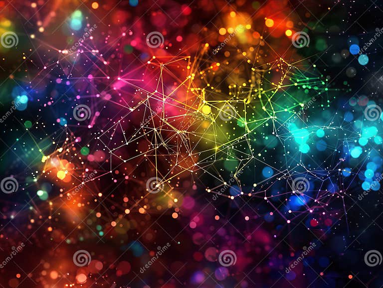 Abstract Colorful Background. Multicolored Backdrop Connectivity ...