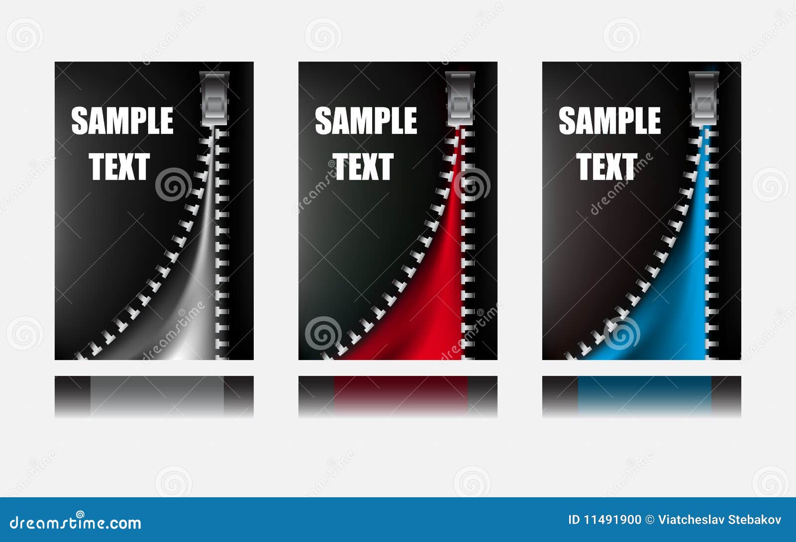 Abstract Colorful Background Set. Zipper Stock Vector - Illustration of ...