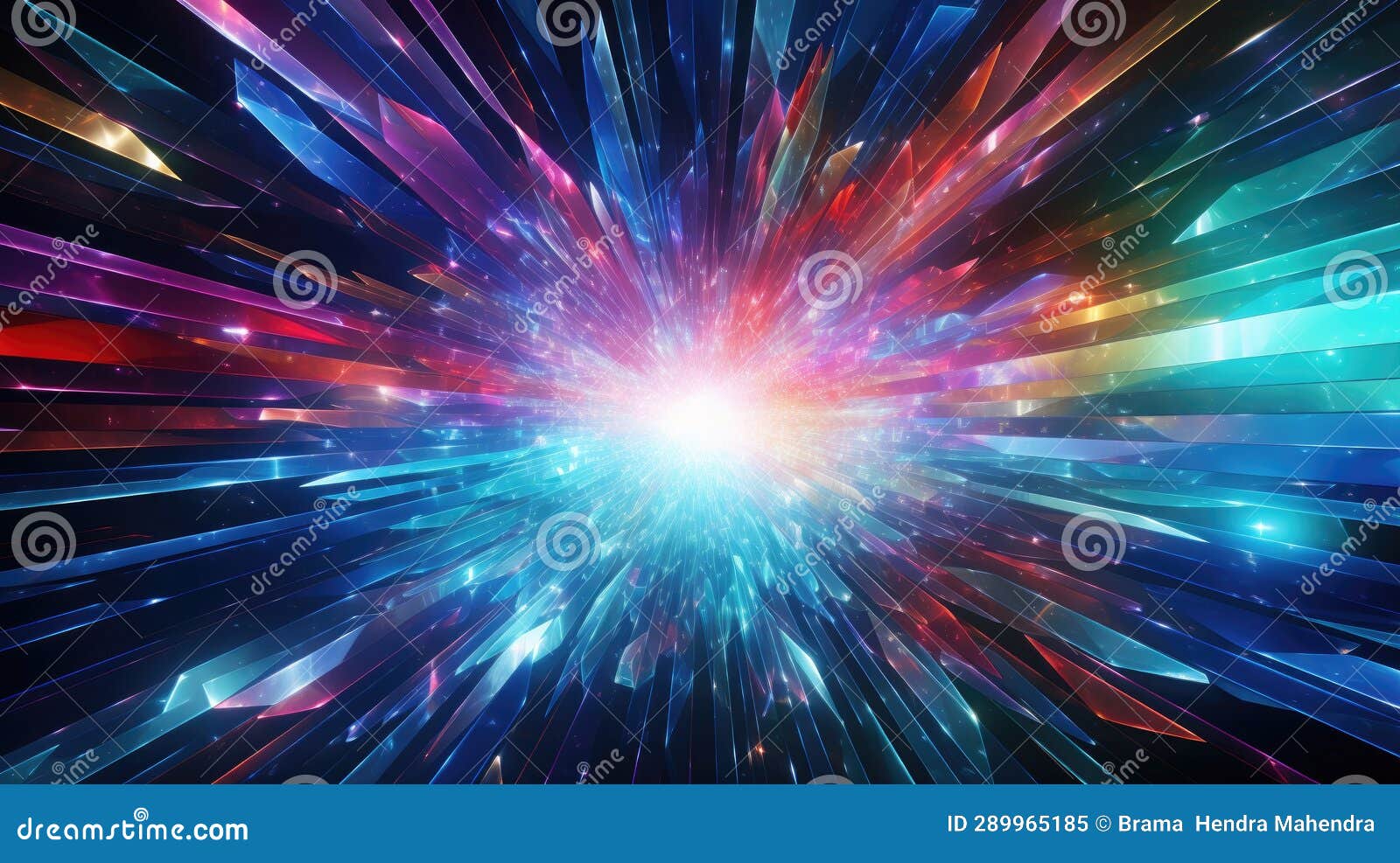 Abstract Colorful Background with Star Rays and Lens Flare. 3d ...