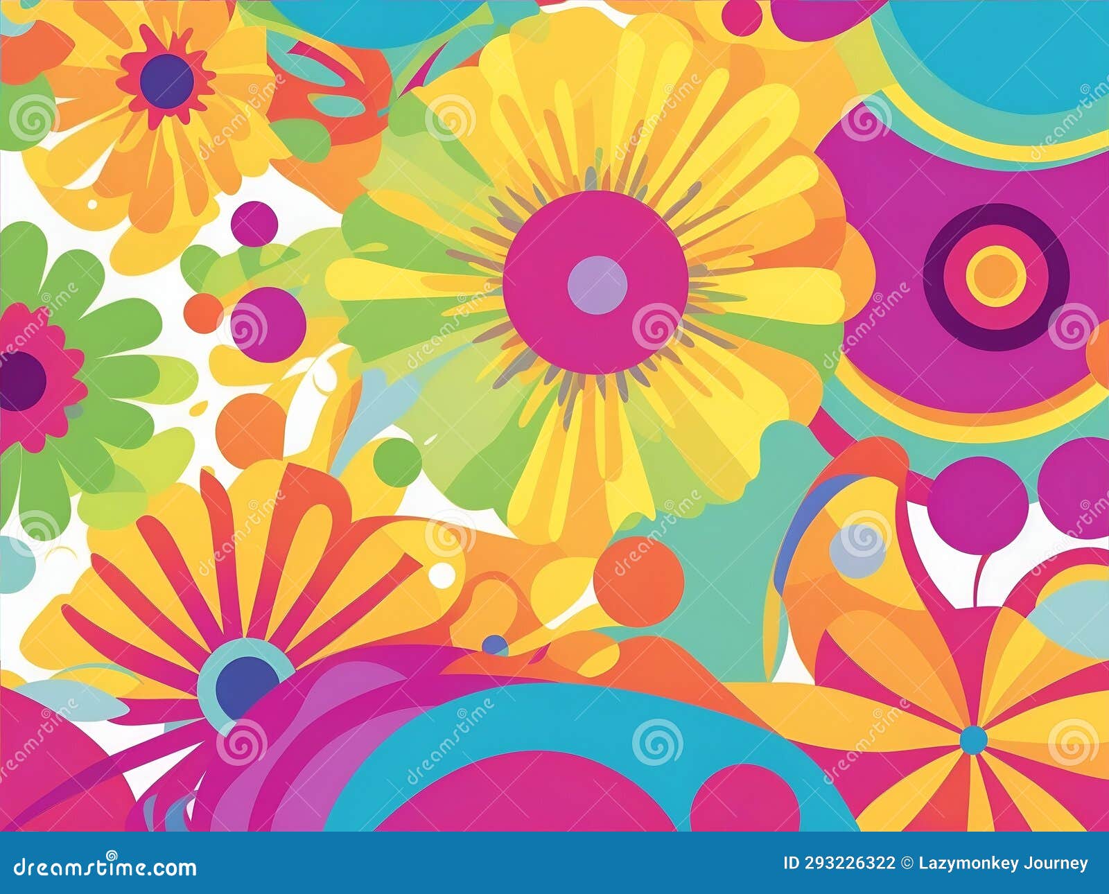Abstract Colorful Flower Blooming Background Stock Illustration ...