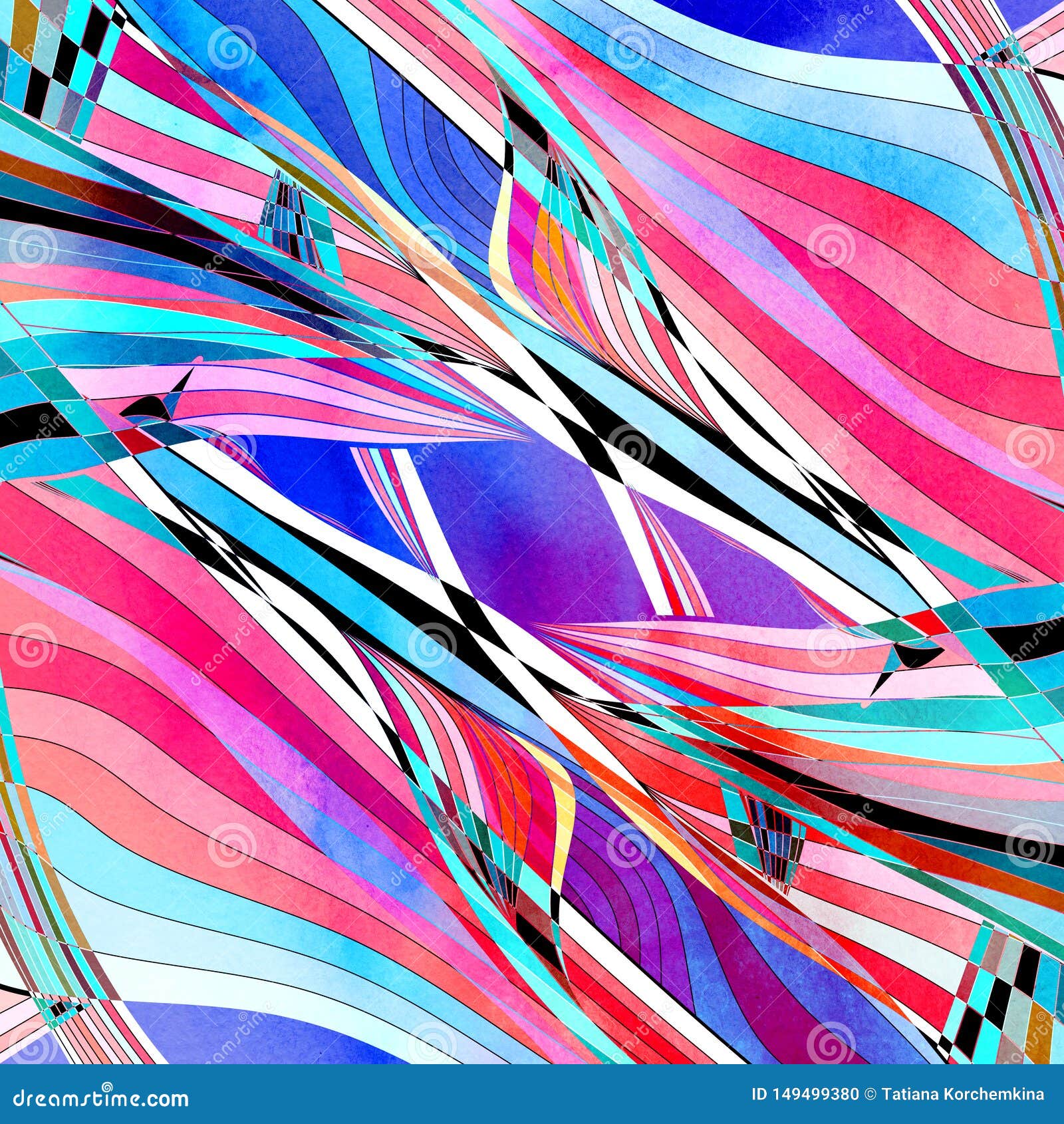 Abstract Colorful Background with Wavy Elements Stock Photo - Image of ...