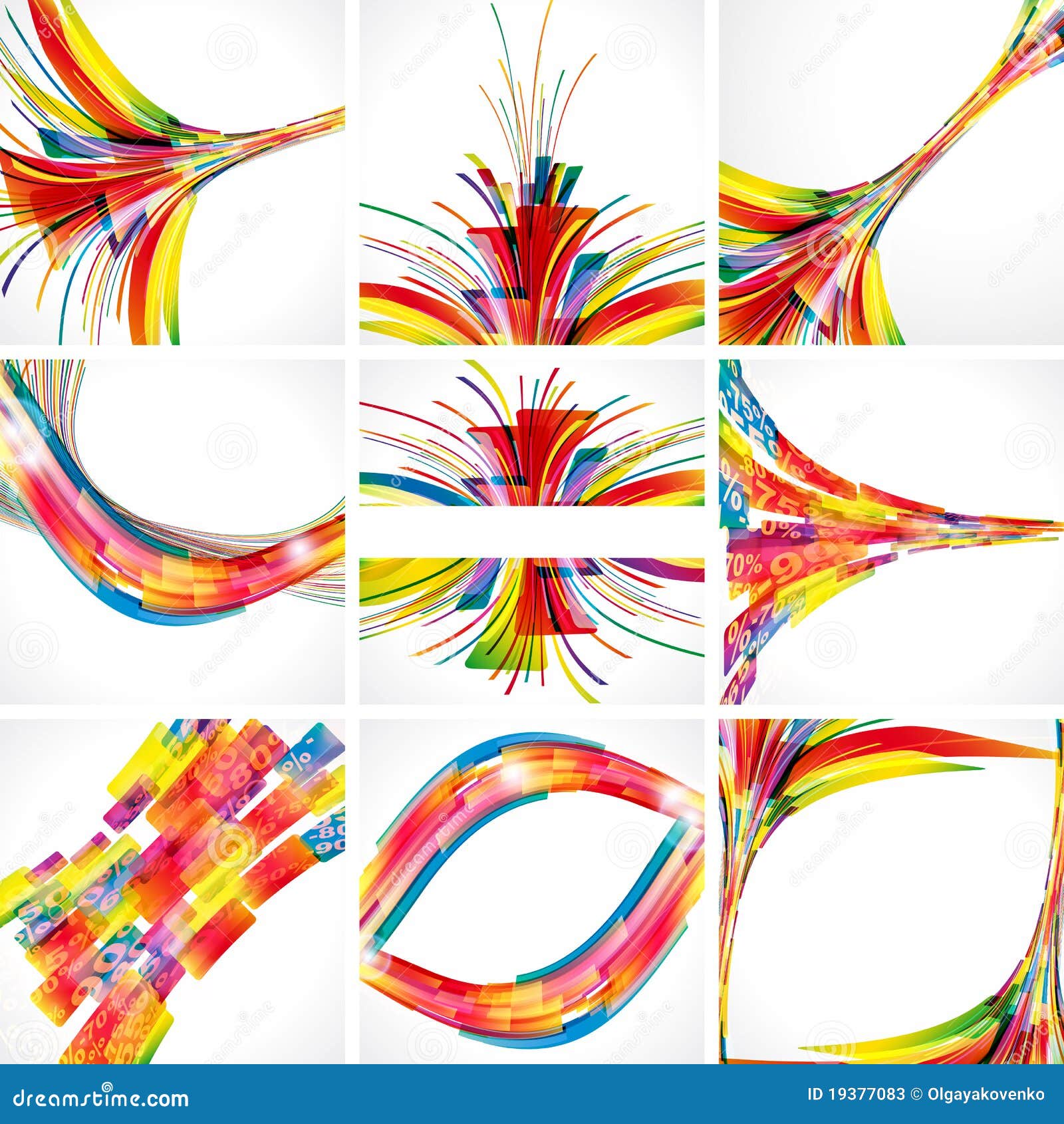 Two Colorful Backgrounds Backdrops Texture Vector Illustration ...