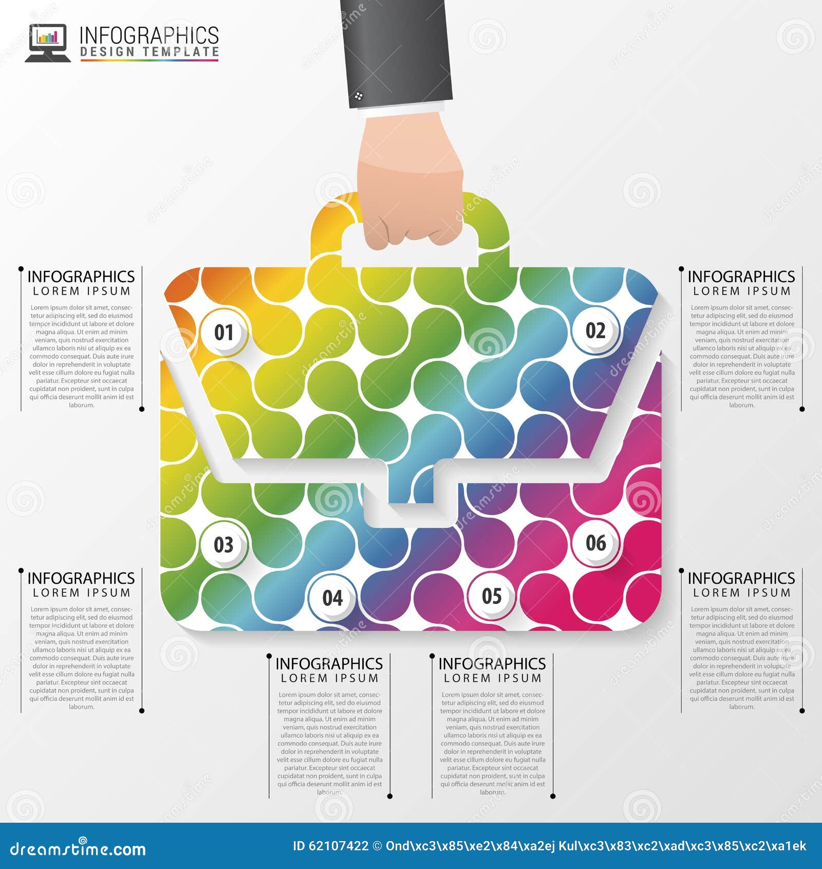 Abstract Colorful Bag. Modern Design Template. Infographics Elements ...