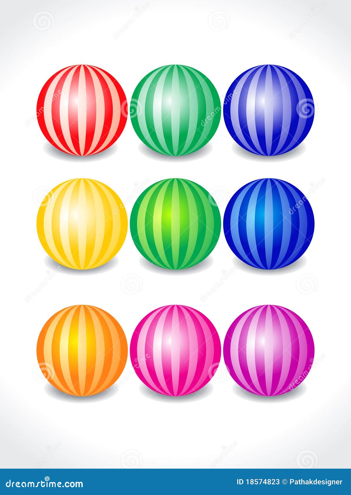 Abstract Colorful Balls Set Stock Vector - Illustration of yellow ...